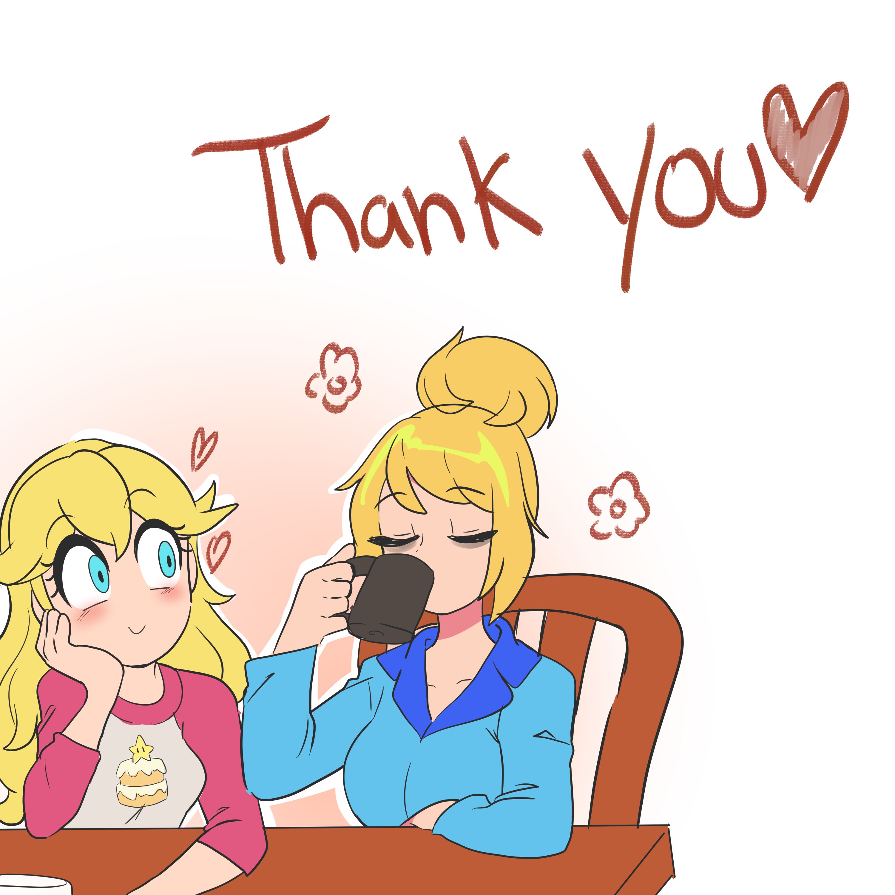 Safebooru - 2girls absurdres bbycheese blonde hair blue eyes blue pajamas blush chair cup ...
