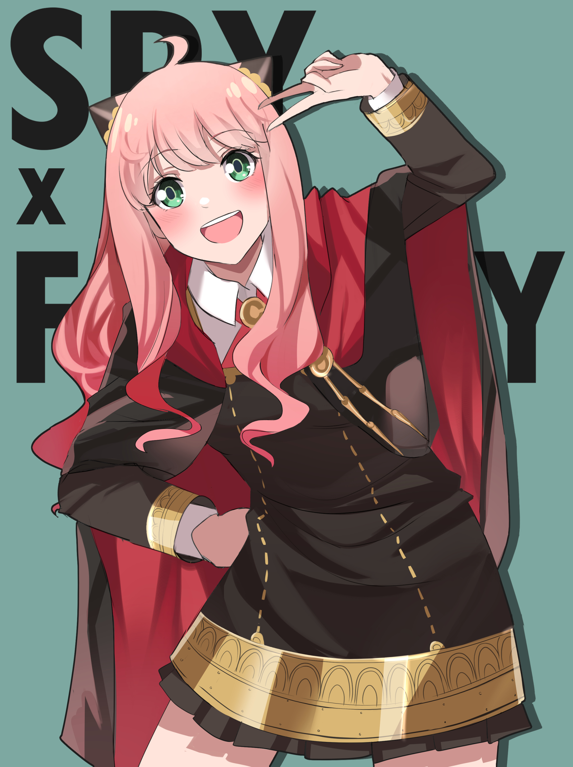 Safebooru - 1girl absurdres anya (spy x family) daweykun green eyes highres long hair pink hair ...