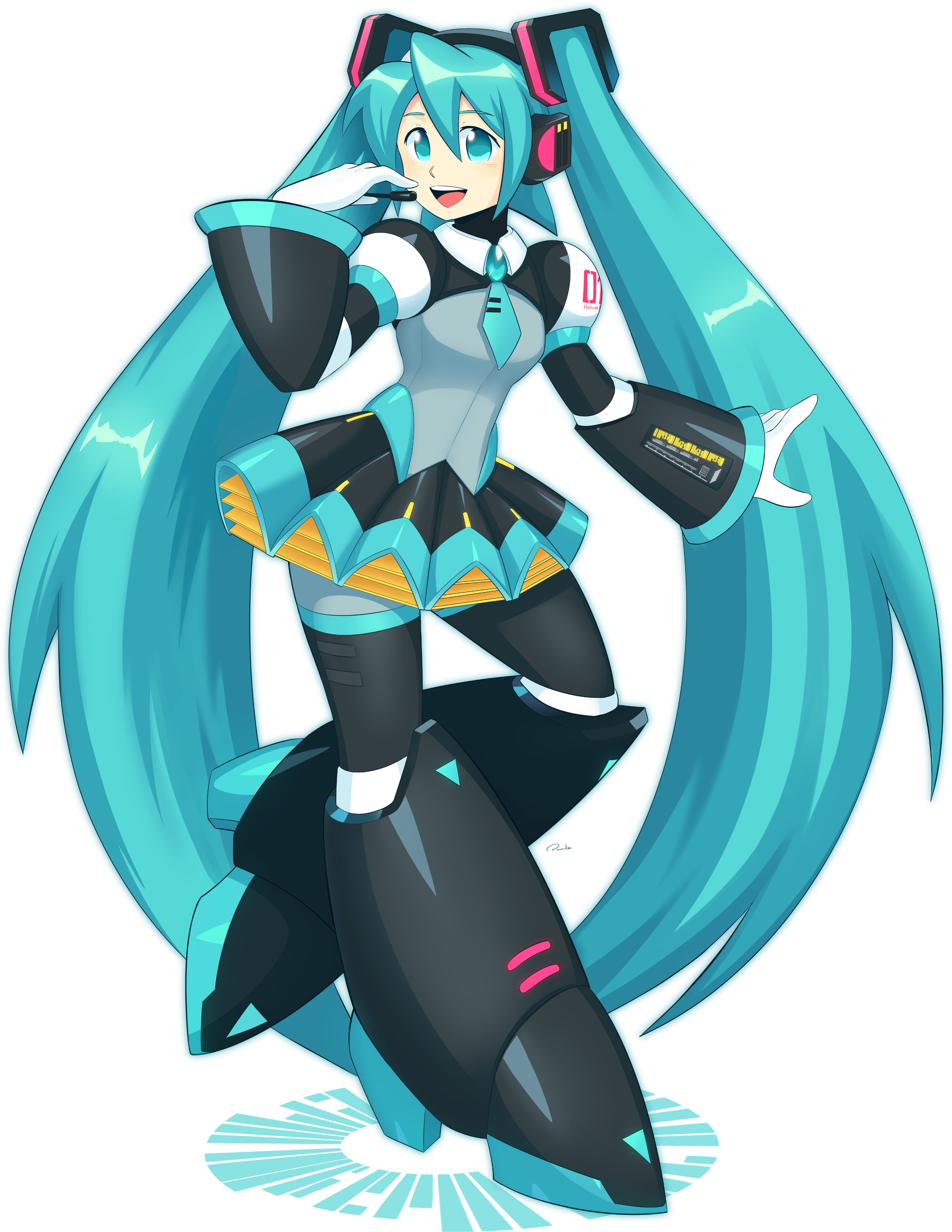 Safebooru - 1girl absurdres android blue eyes blue hair drawloverlala ...