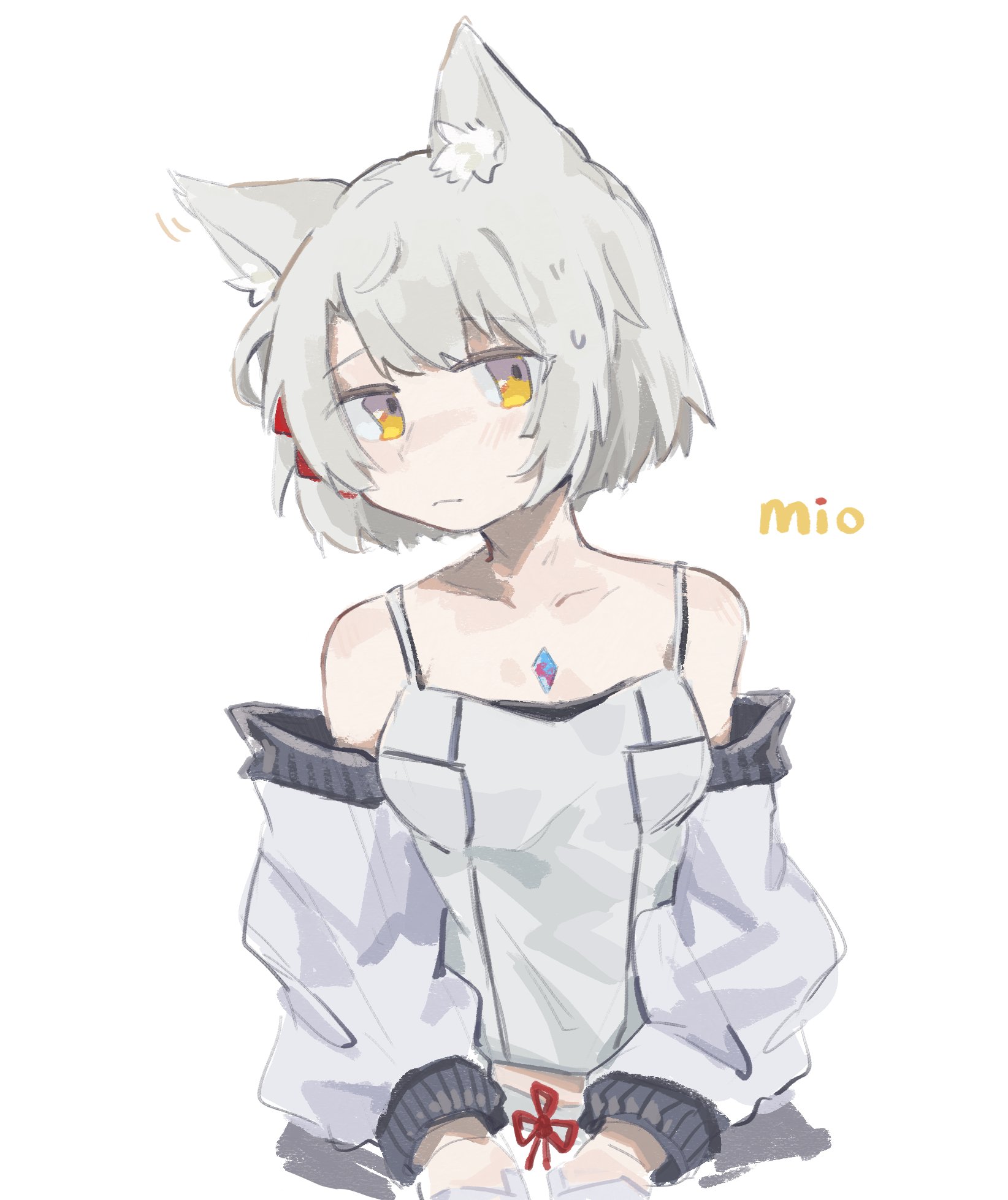 Safebooru - 1girl animal ear fluff animal ears breasts camisole cat ears chest jewel collarbone ...