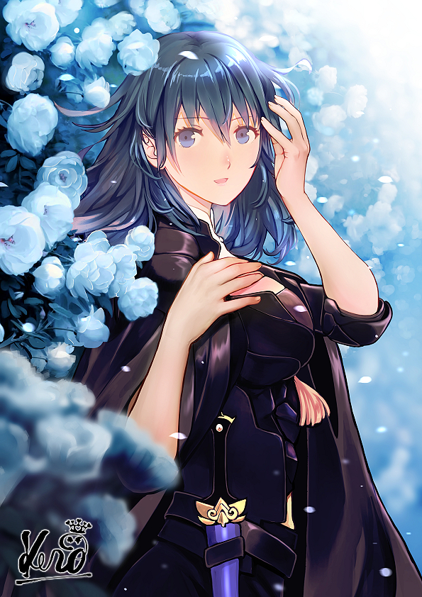 Safebooru - armor bangs blue eyes blue hair breasts bustier byleth ...