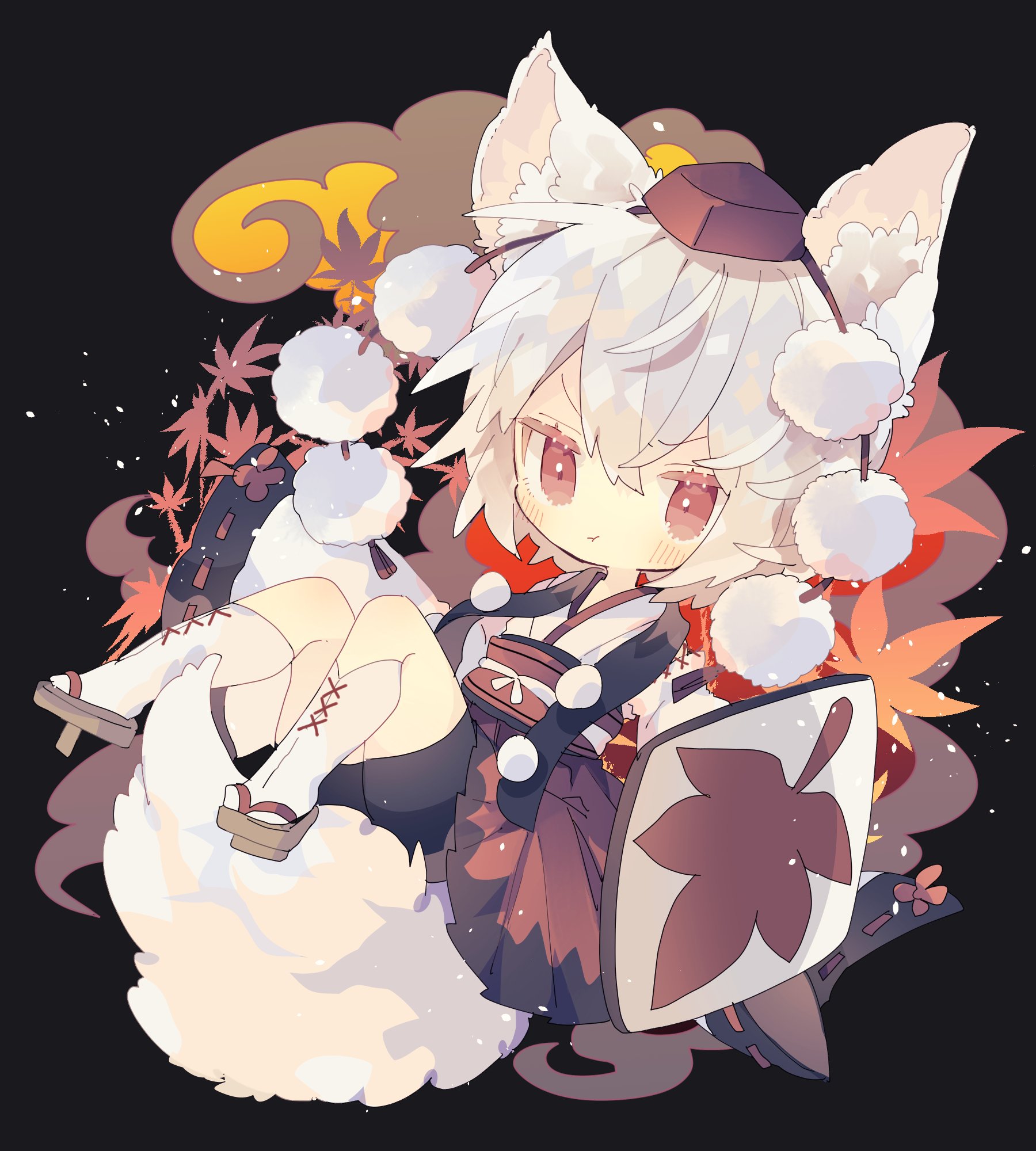 Safebooru - 1girl :t animal ear fluff animal ears bike shorts black background blush detached ...
