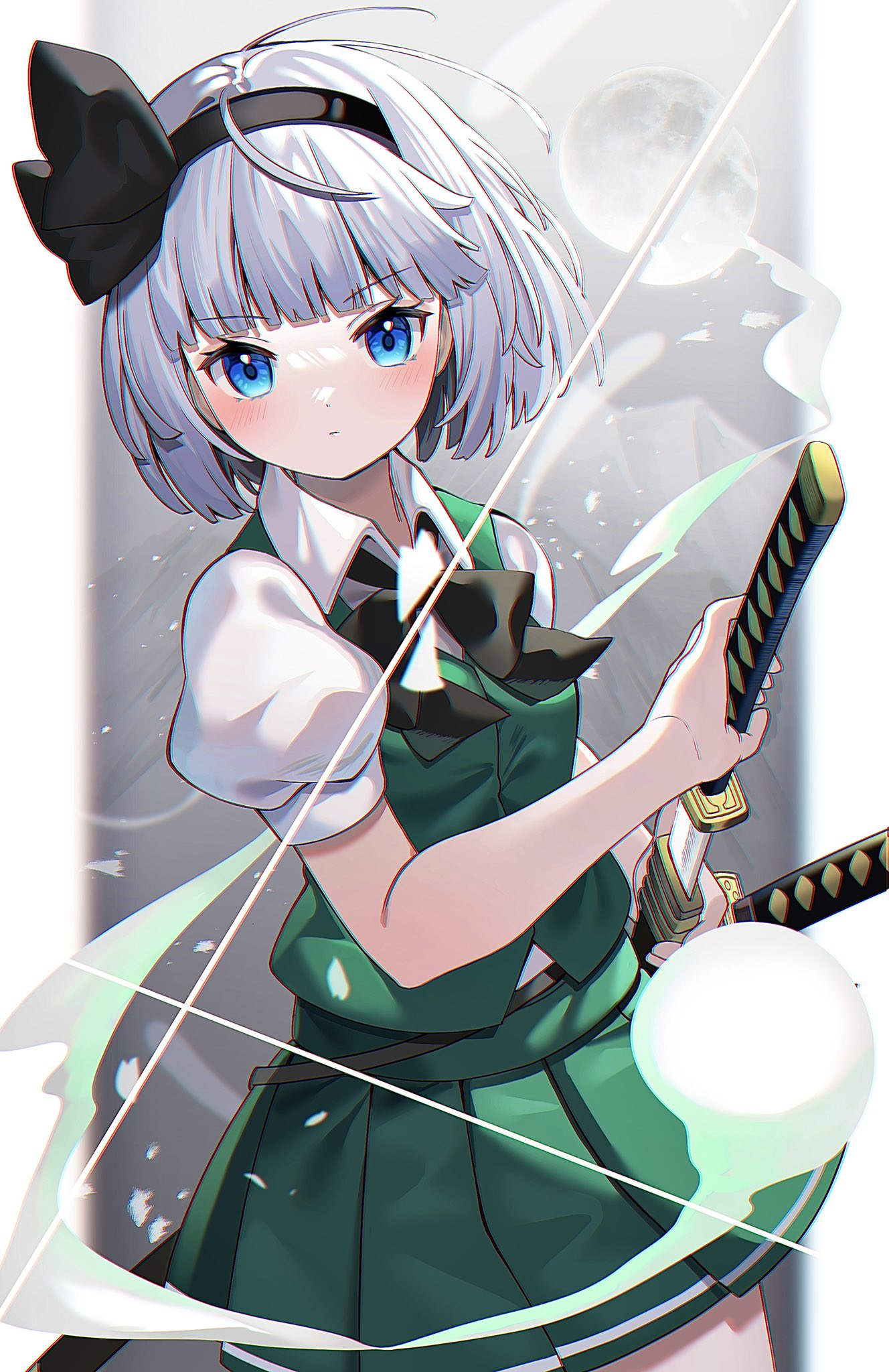 Safebooru - black bow black bowtie black hairband black ribbon blue eyes bob cut bow bowtie ...