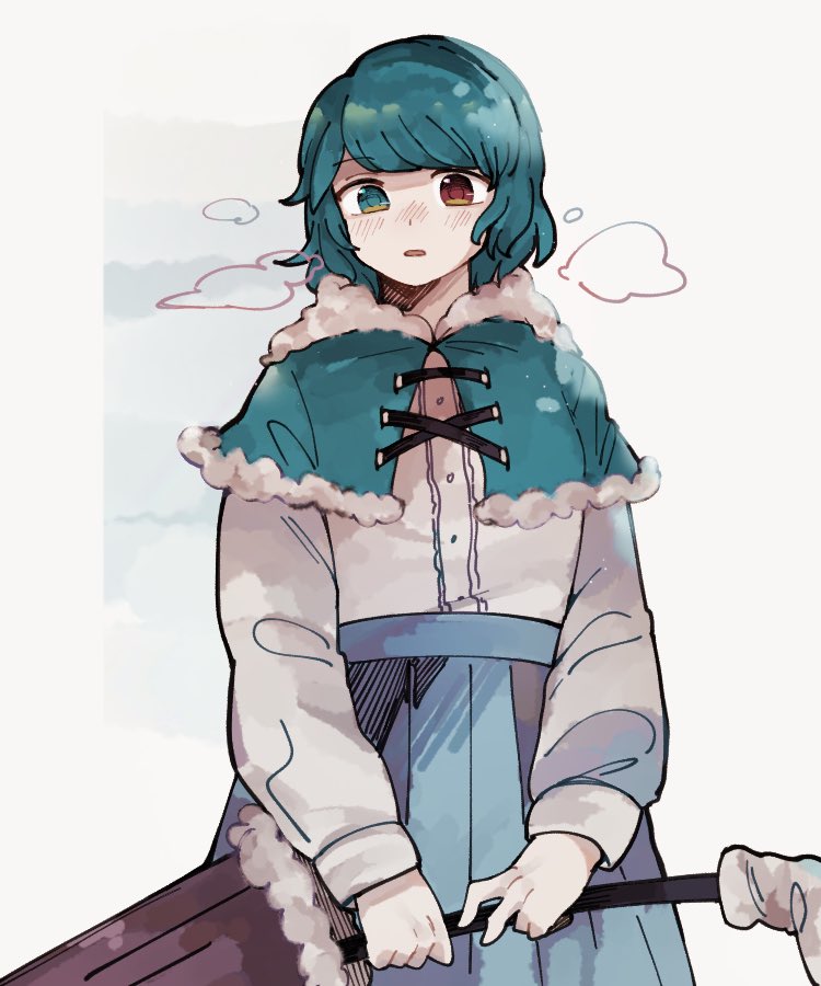 Safebooru - 1girl adapted costume alternate costume blue capelet blue eyes blue hair blue skirt ...