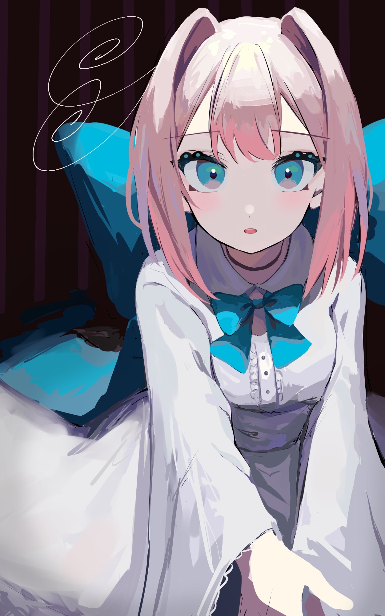 Safebooru 1girl O Ahute Antenna Hair Apron Bangs Blue Eyes Blush Bow 5952