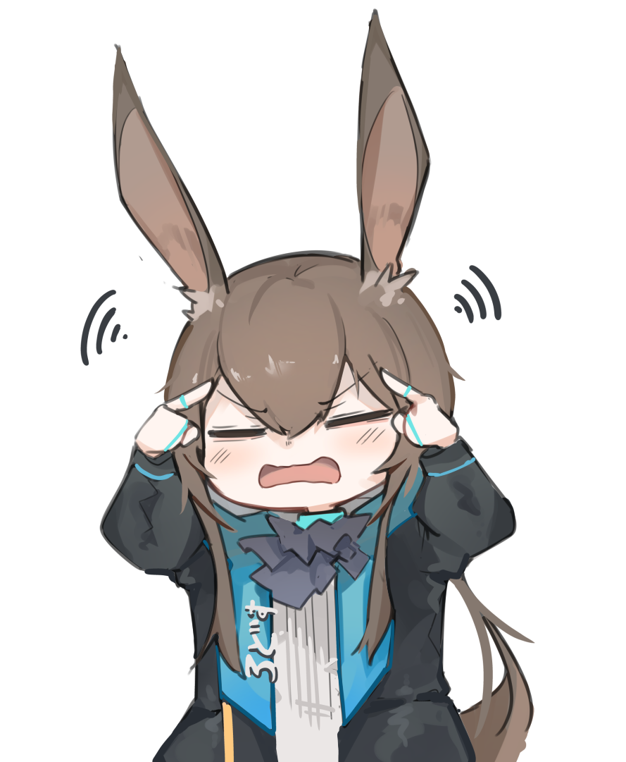 Safebooru - 1girl amiya (arknights) animal ears arknights ascot black jacket blue ascot blue ...