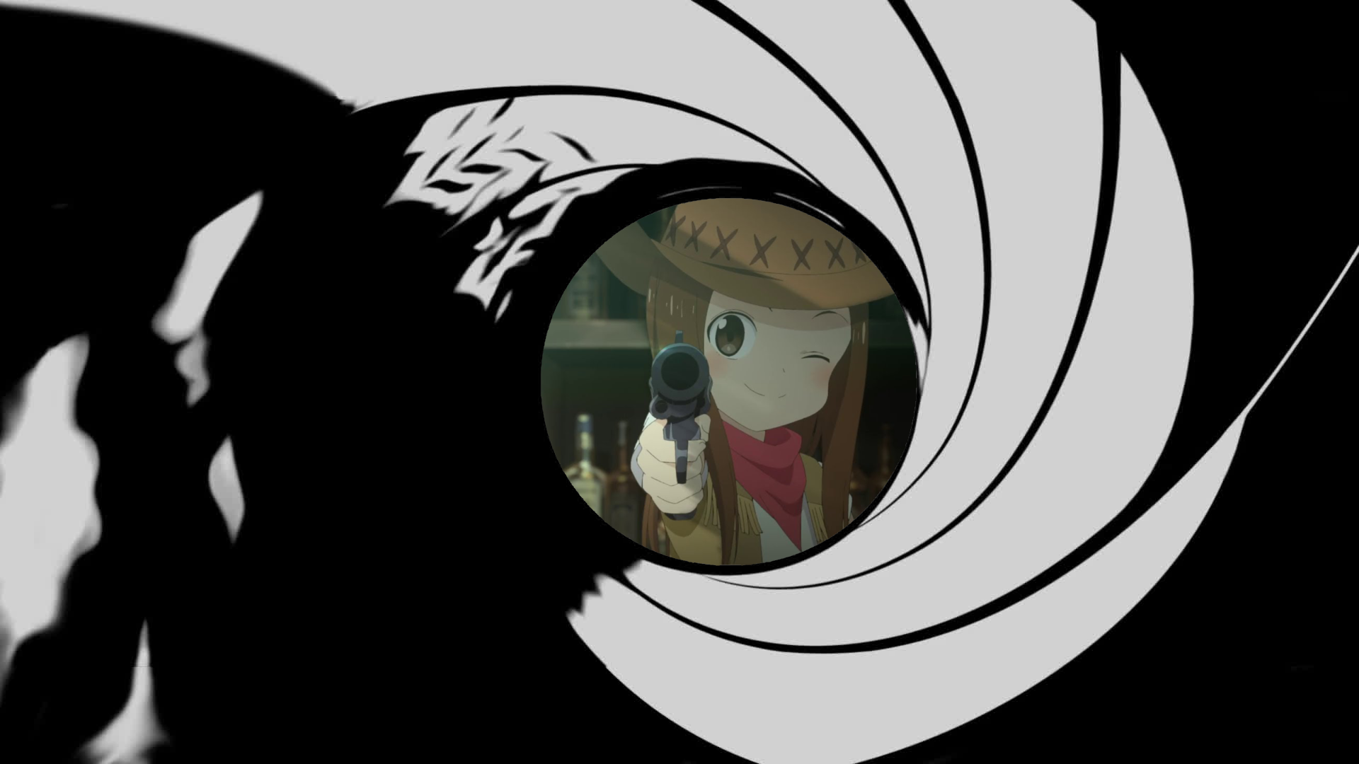 Safebooru - 1girl anime screencap cow girl cowboy hat gun gun barrel ...