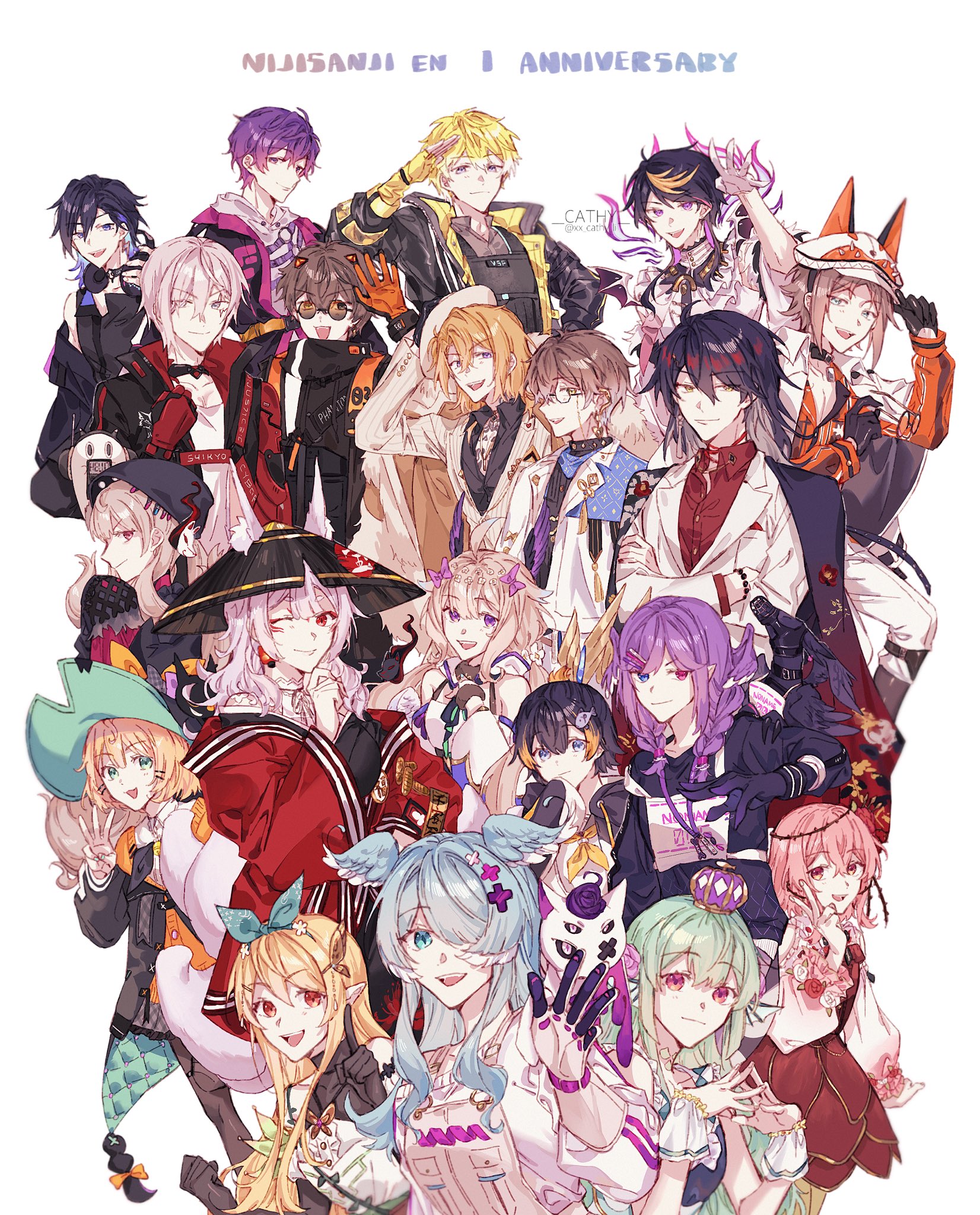 Safebooru - 3others 6+boys 6+girls absurdly long hair ahoge alban knox animal ear headwear ...