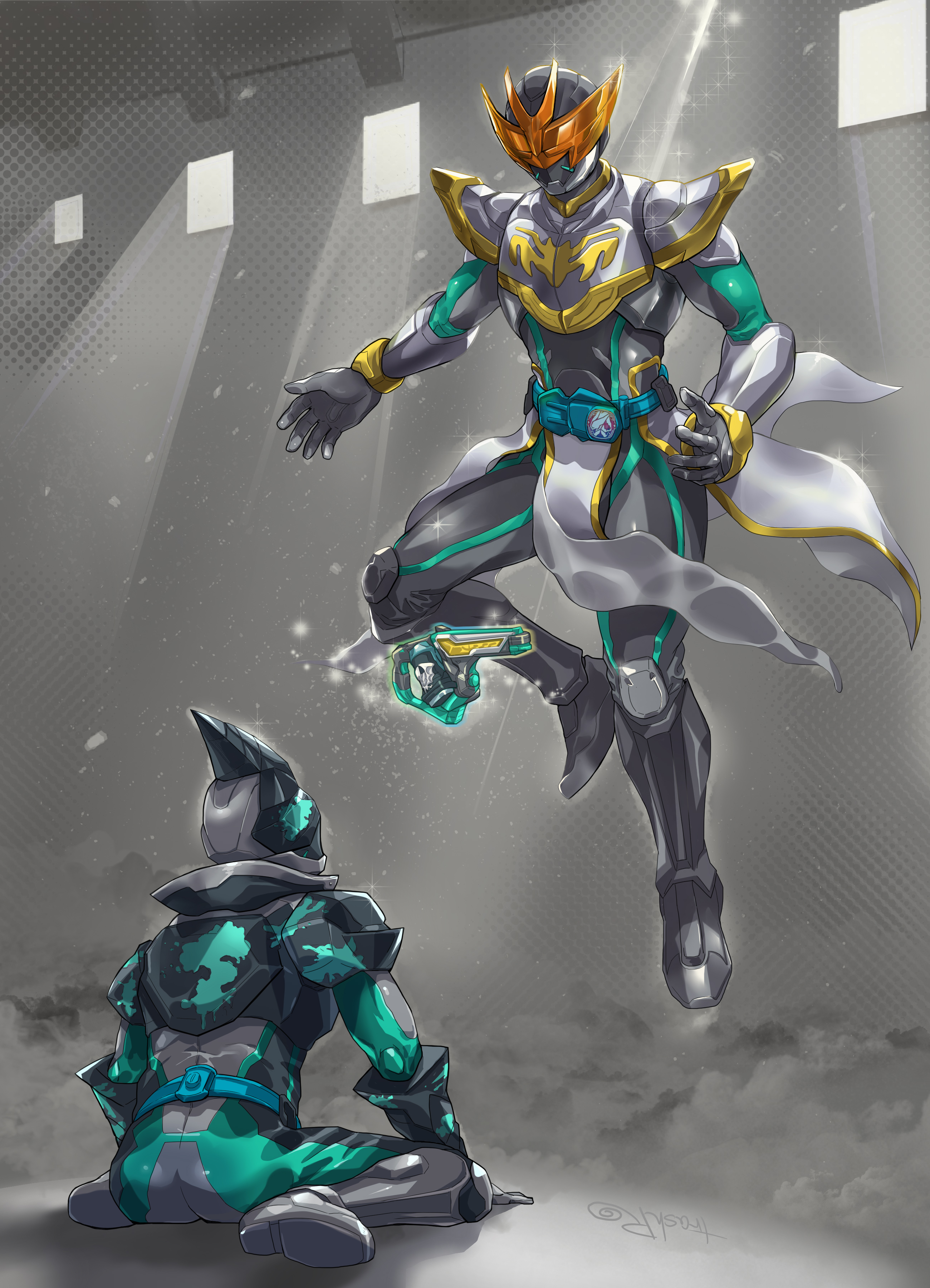 Safebooru - 2boys absurdres armor ass bat bat genome black armor ...