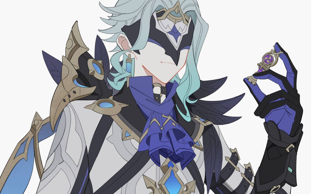 Safebooru - 1boy ascot black choker black gloves blue ascot blue gloves blue hair choker closed ...