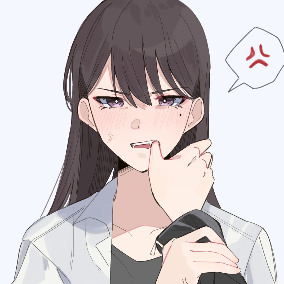 Safebooru - 2girls anger vein bang dream! bang dream! it's mygo!!!!! black shirt blush brown ...