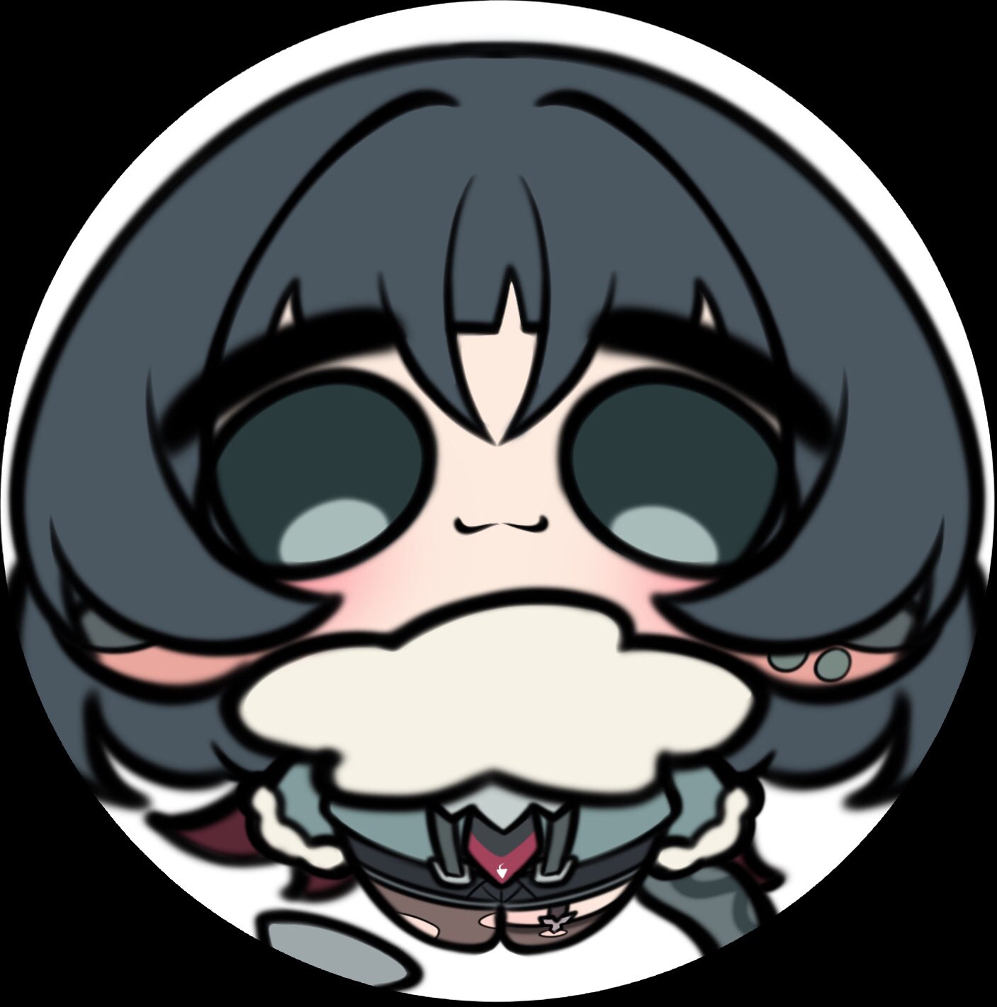 Safebooru - 1girl :3 animal ears black hair black shorts chibi chibi ...