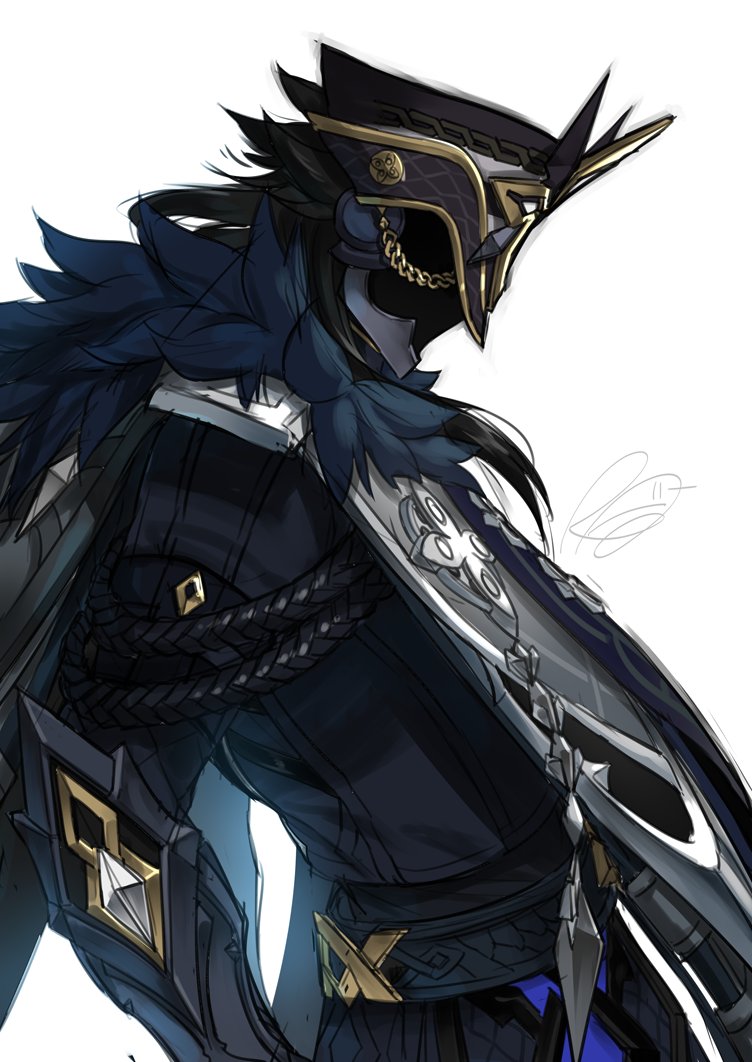 Safebooru - 1boy aiguillette armor artist name black hair black jacket ...