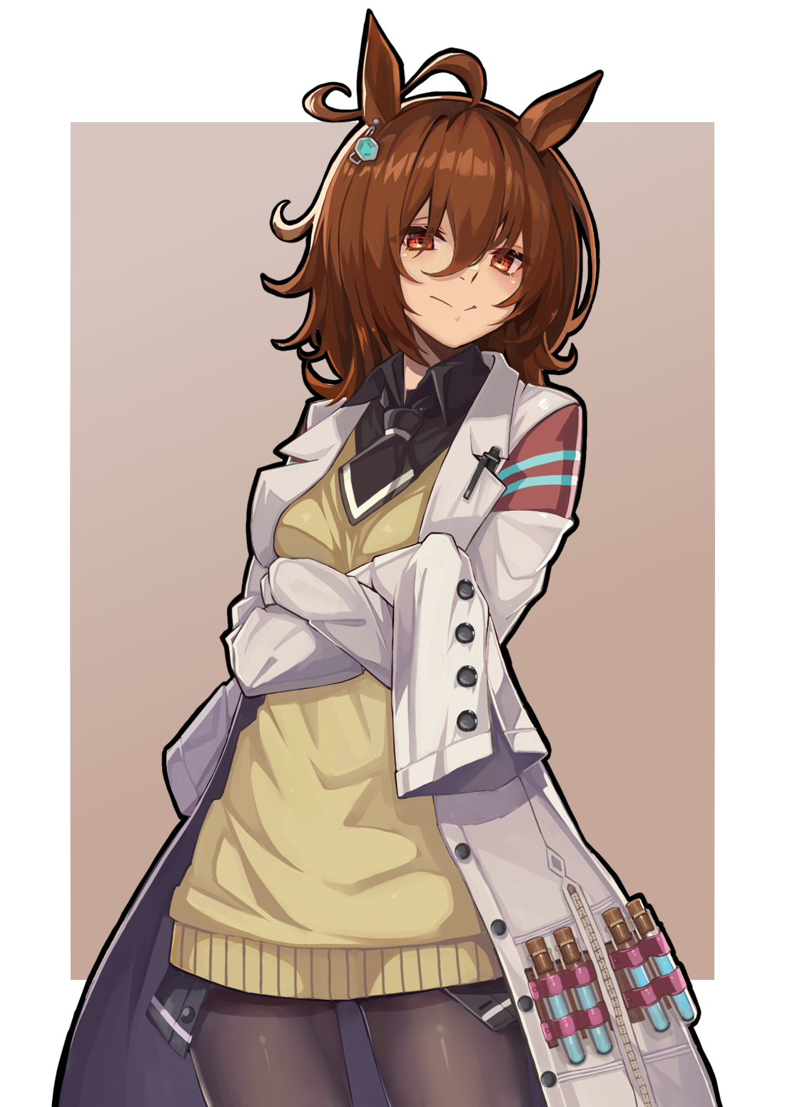 Safebooru - 1girl agnes tachyon (umamusume) ahoge animal ears bangs black legwear black necktie ...