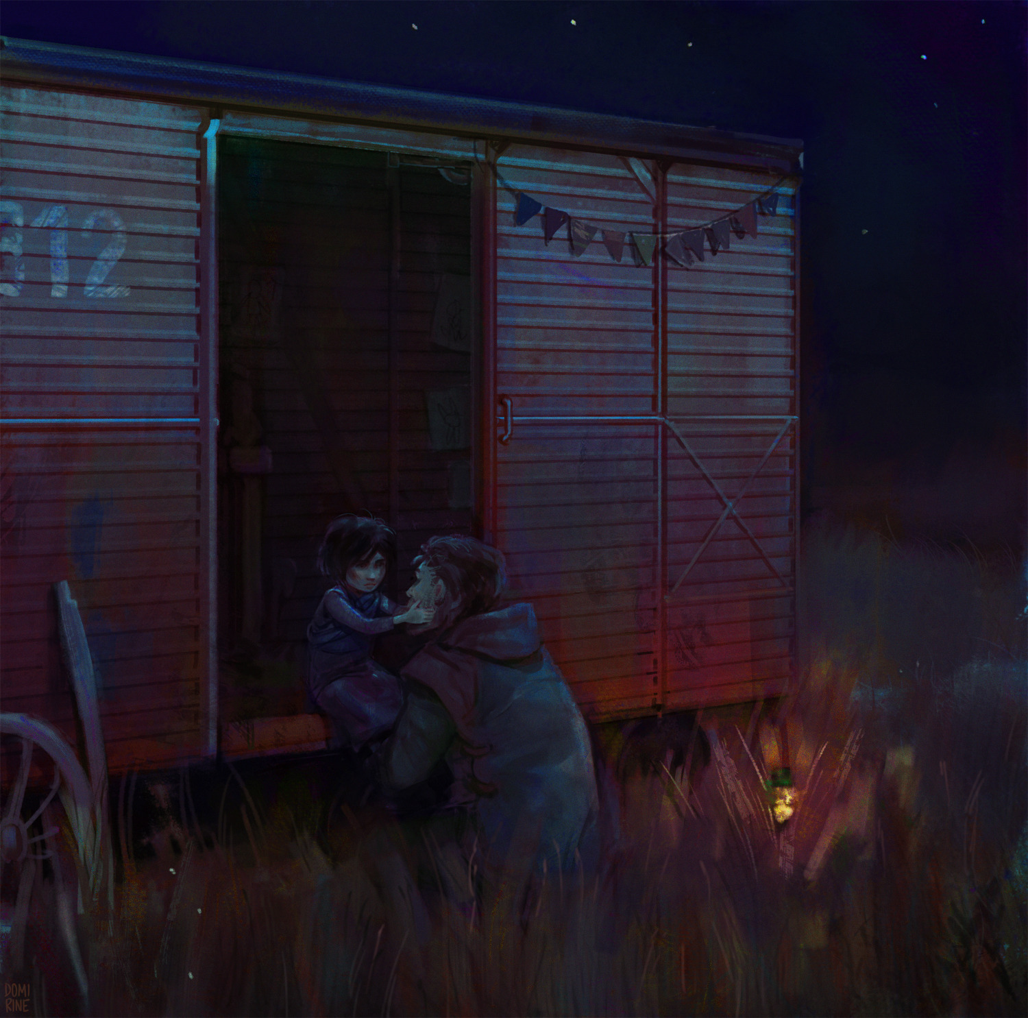 Safebooru - 1girl 1man artemy burakh black dress black hair black ...