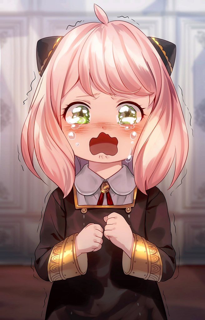 Safebooru - 1girl ahoge anya (spy x family) bangs black dress collared shirt commentary request ...