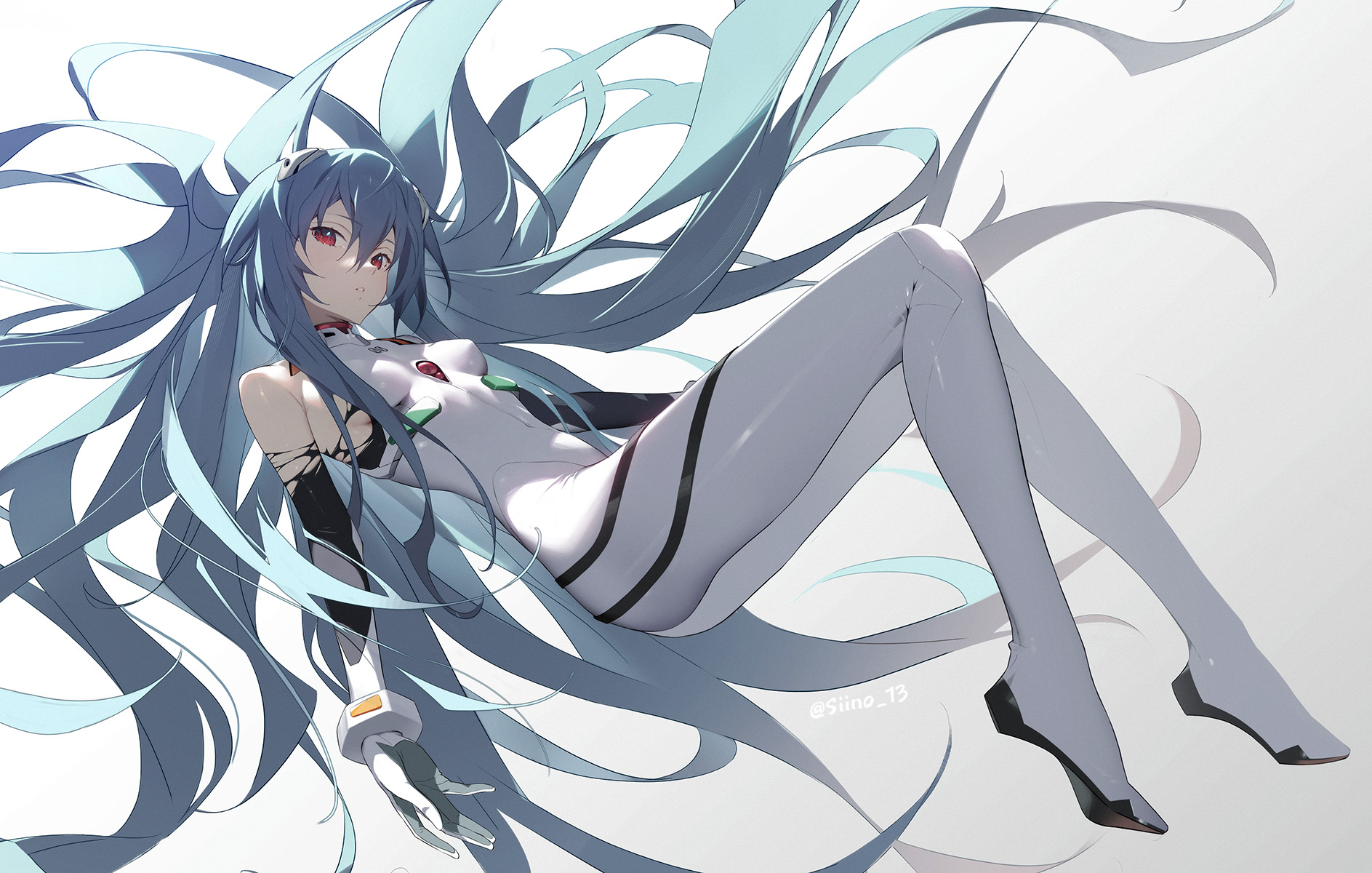 Safebooru - 1girl ayanami rei bangs bare shoulders blue hair bodysuit breasts evangelion: 3.0+1. ...