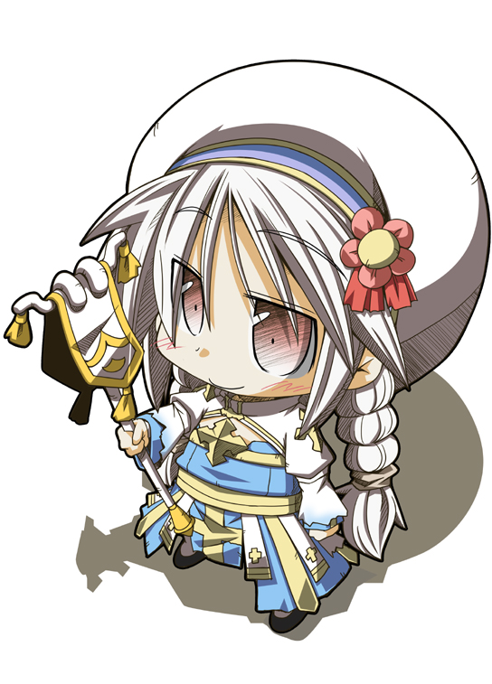 Safebooru - 1girl arch bishop (ragnarok online) black shoes blue dress blush braid brown eyes ...
