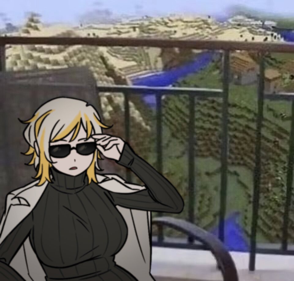 Safebooru - 1girl black sweater blonde hair breasts coat faust (project moon) hand up huge ...