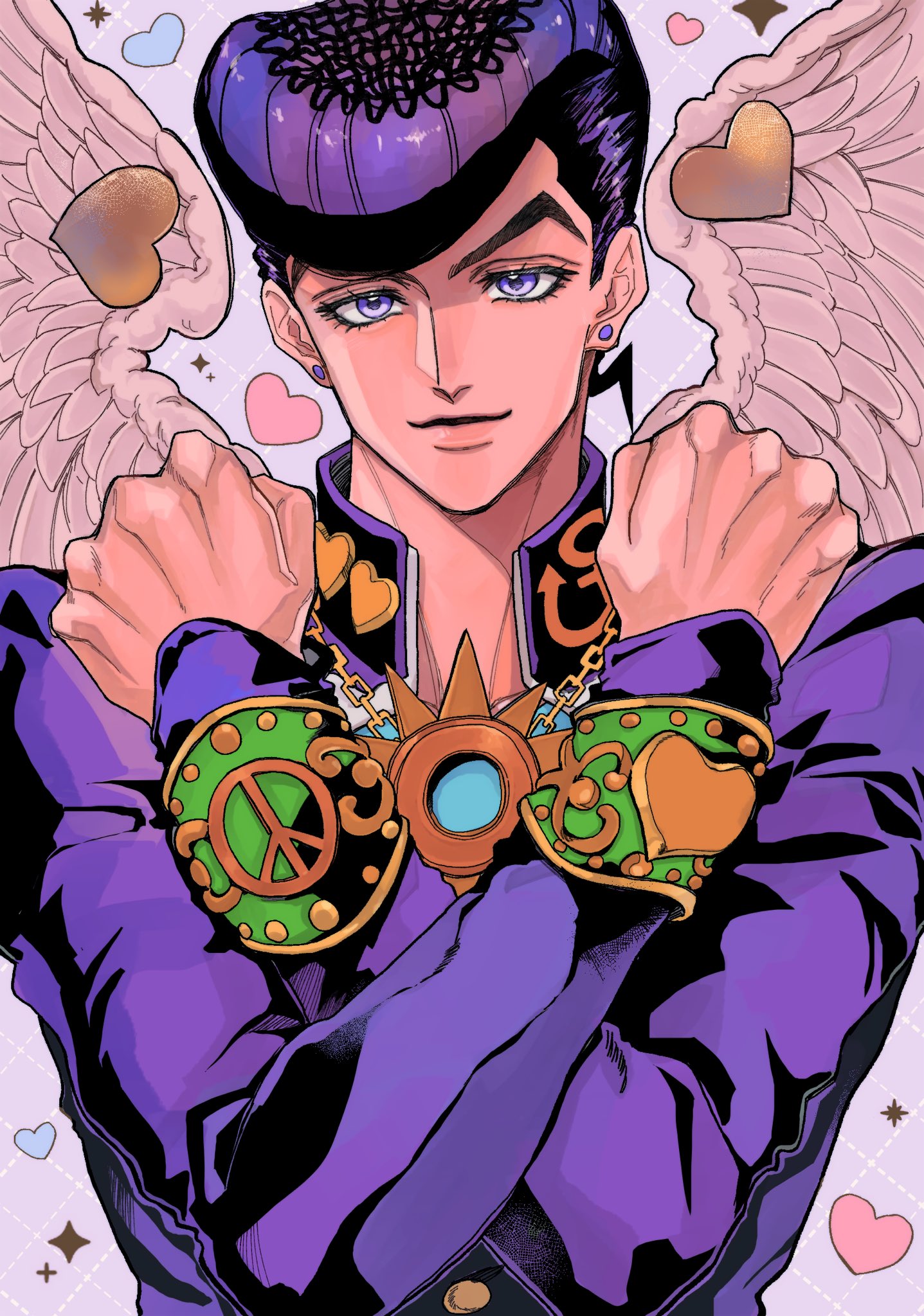 Safebooru - 1boy 99g q anchor ornament angel wings clenched hands ...