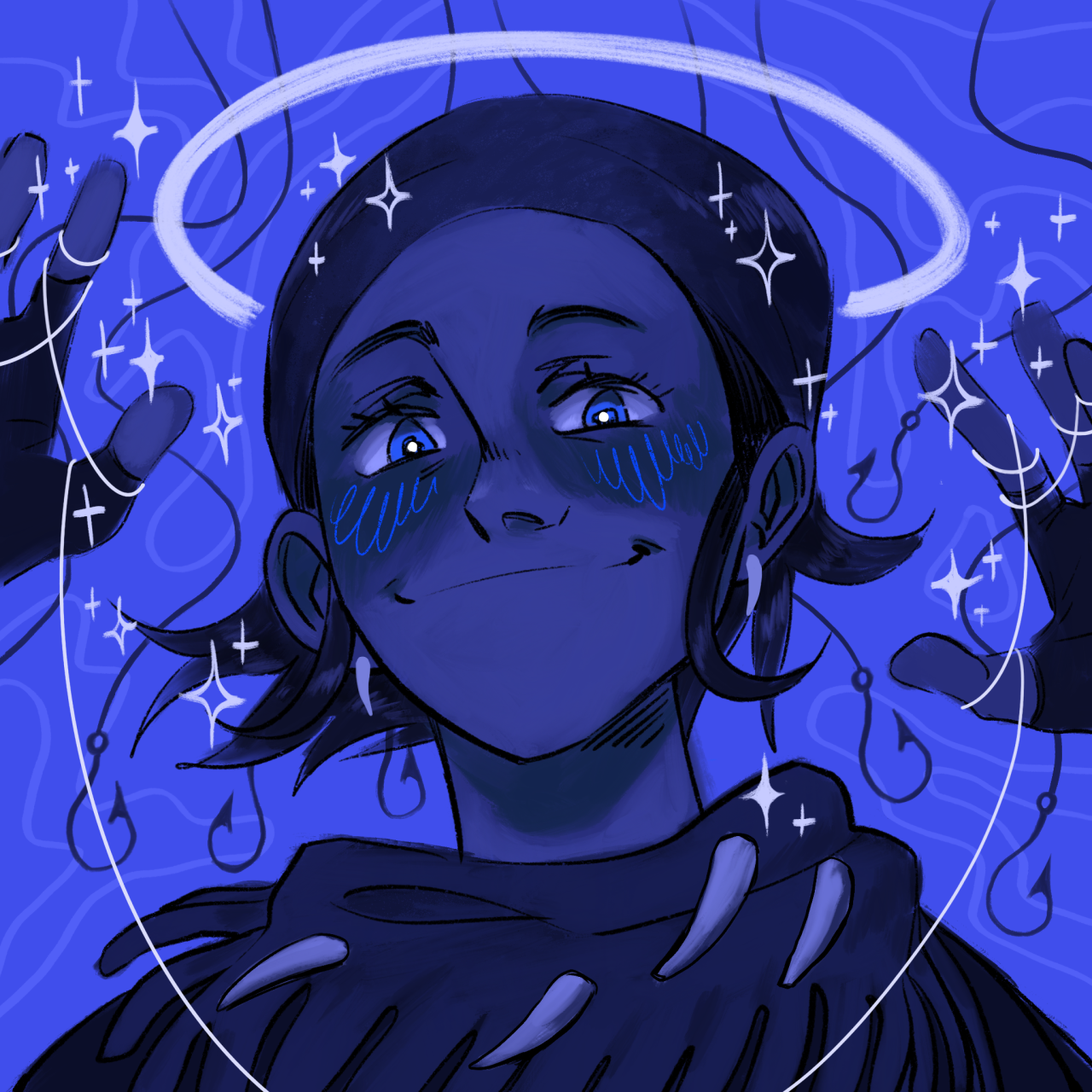 Safebooru - 1girl beanie blue background changeling clara (pathologic ...