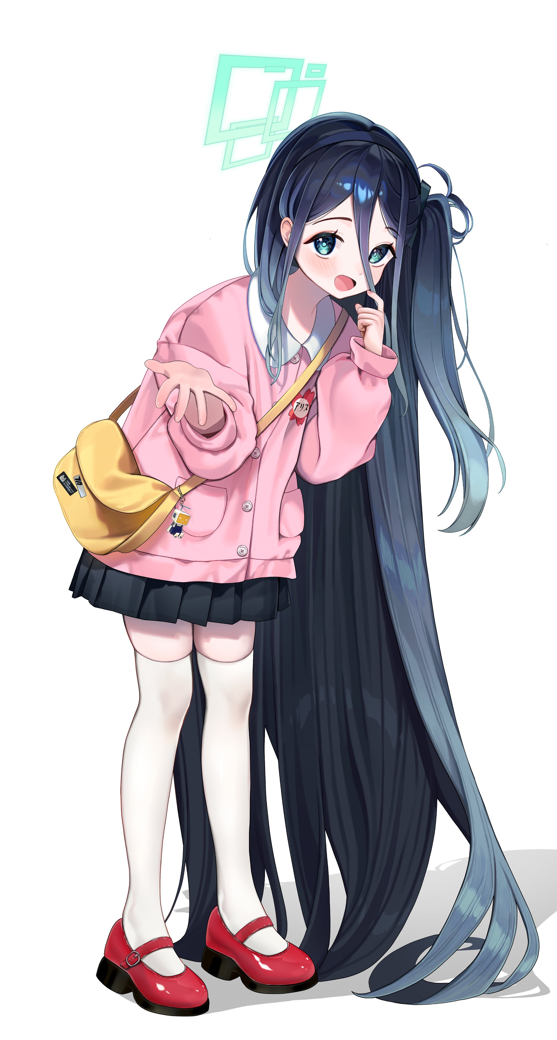 Safebooru - 1girl :d absurdly long hair absurdres alternate costume aqua halo aris (blue archive ...