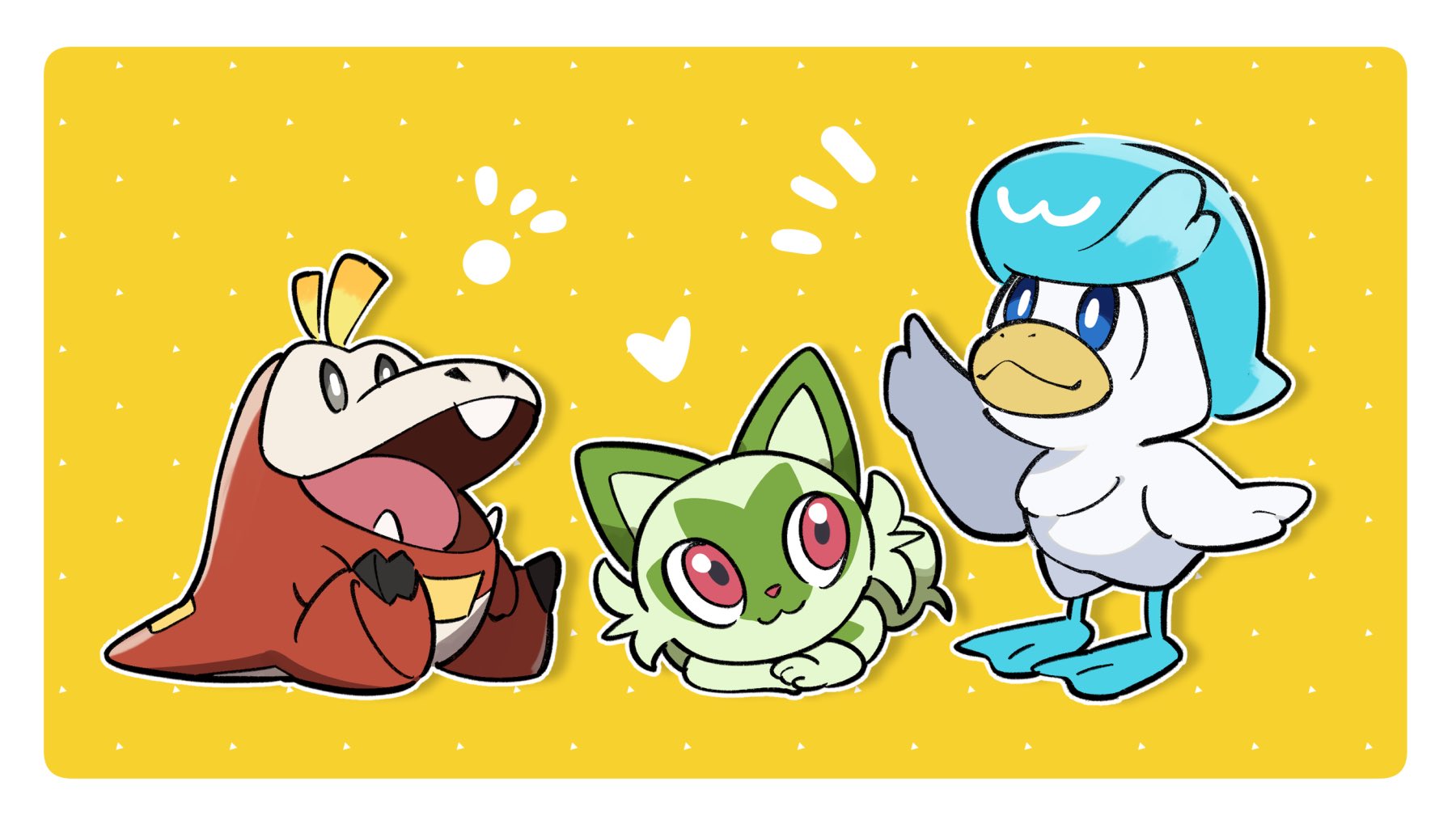 Safebooru - :3 blue eyes border closed mouth commentary request fuecoco ...