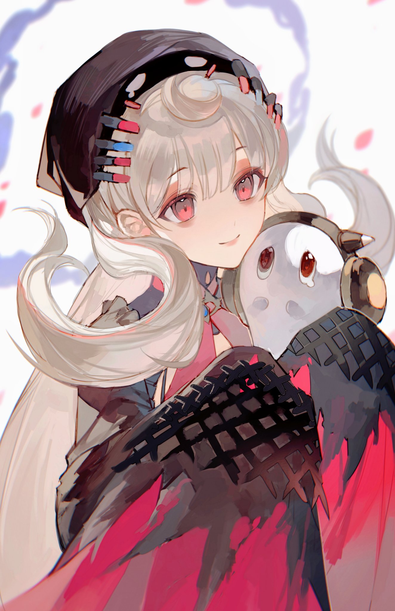 Safebooru - 1girl 1other absurdly long hair ahoge black dress black legwear chunbuchou detached ...