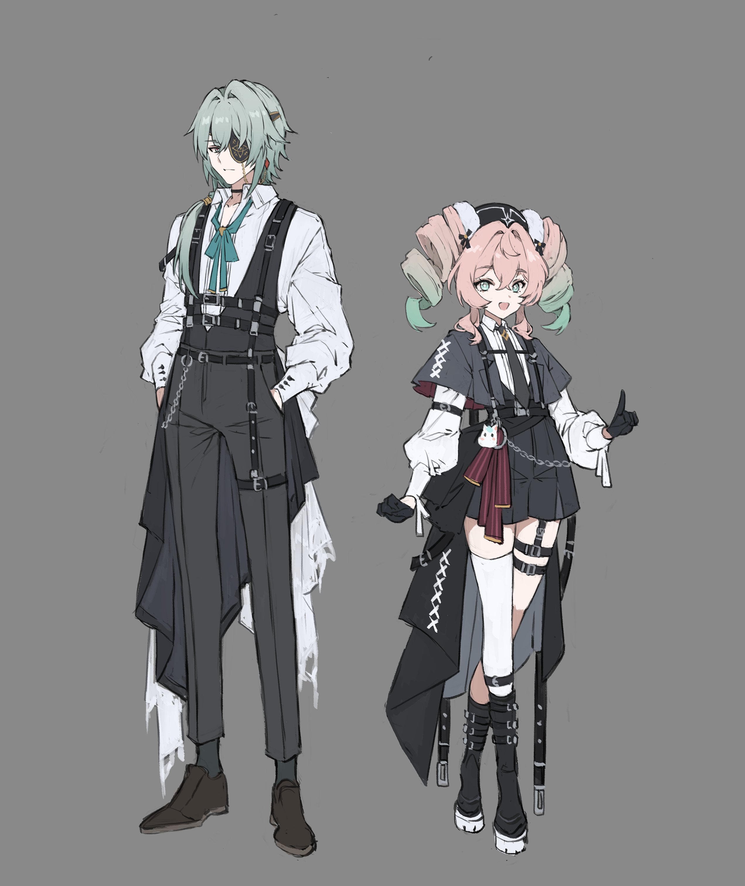Safebooru - 1girl absurdres alternate costume anaxa (honkai: star rail) aqua eyes aqua hair belt ...