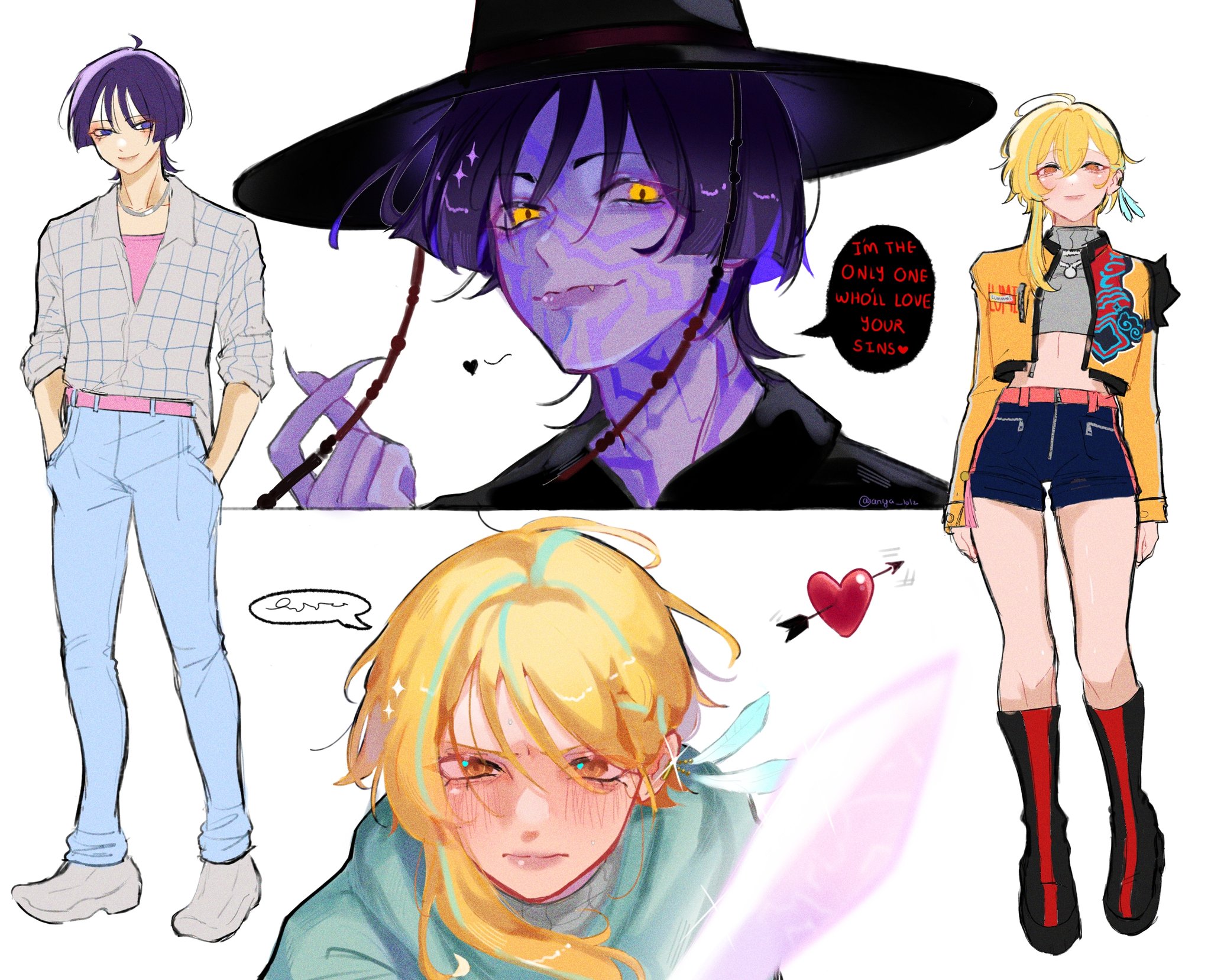 Safebooru - 1boy 1girl alternate eye color alternate hairstyle alternate species anya lolz aqua ...