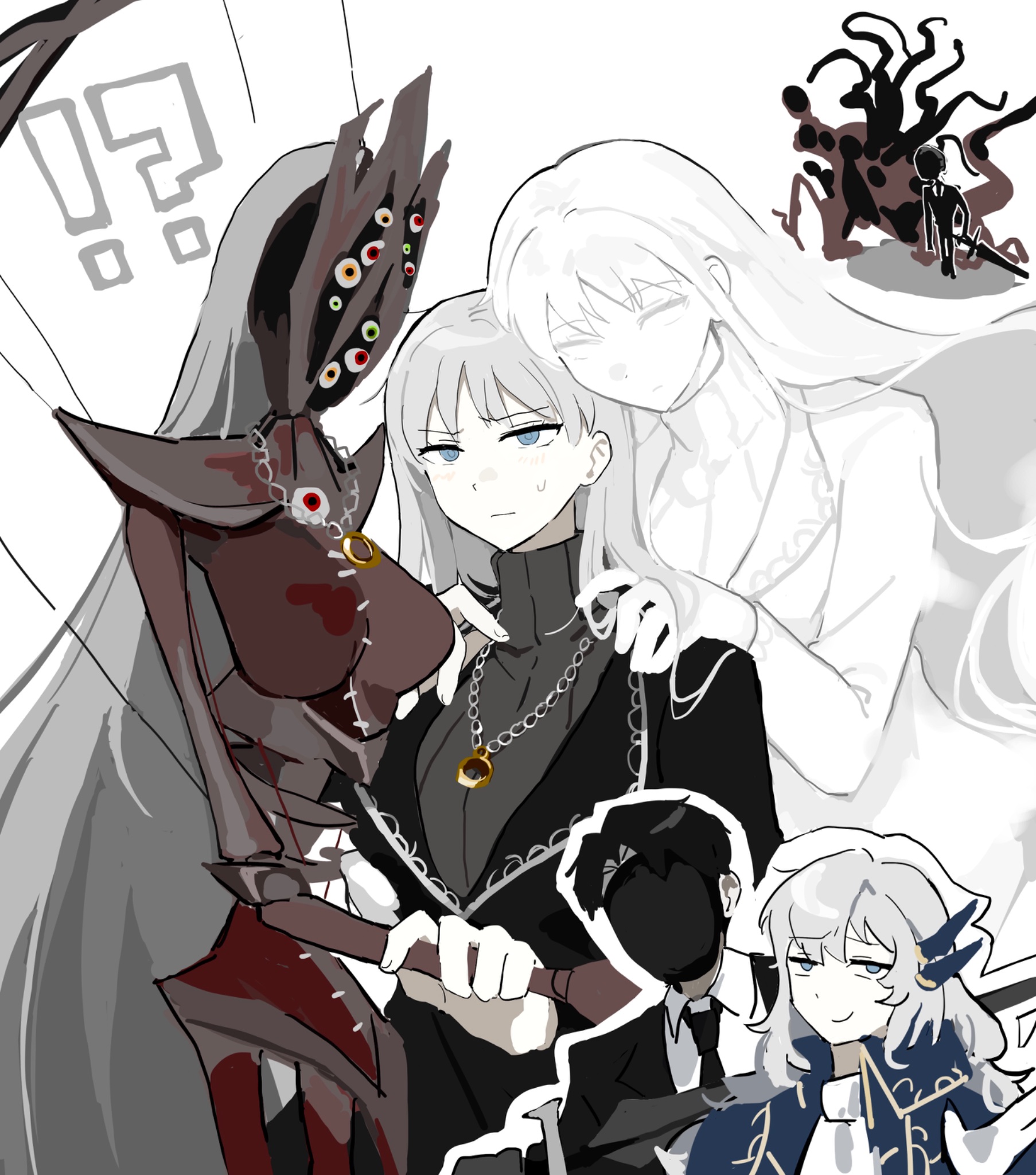 Safebooru - !? 2boys 3girls angelica (project moon) argalia (project ...
