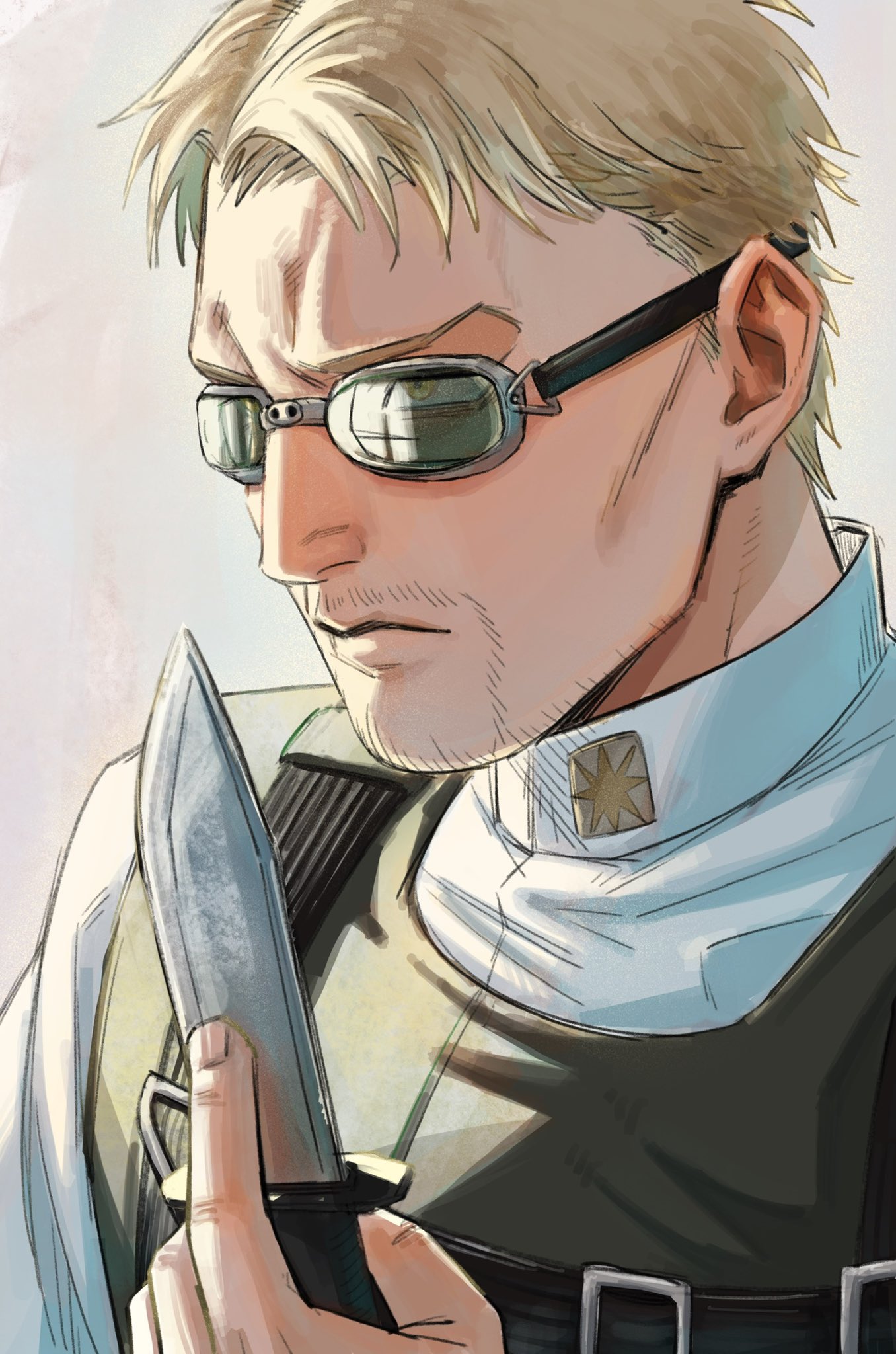 Safebooru - 1boy alternate costume blonde hair facial hair goggles ...