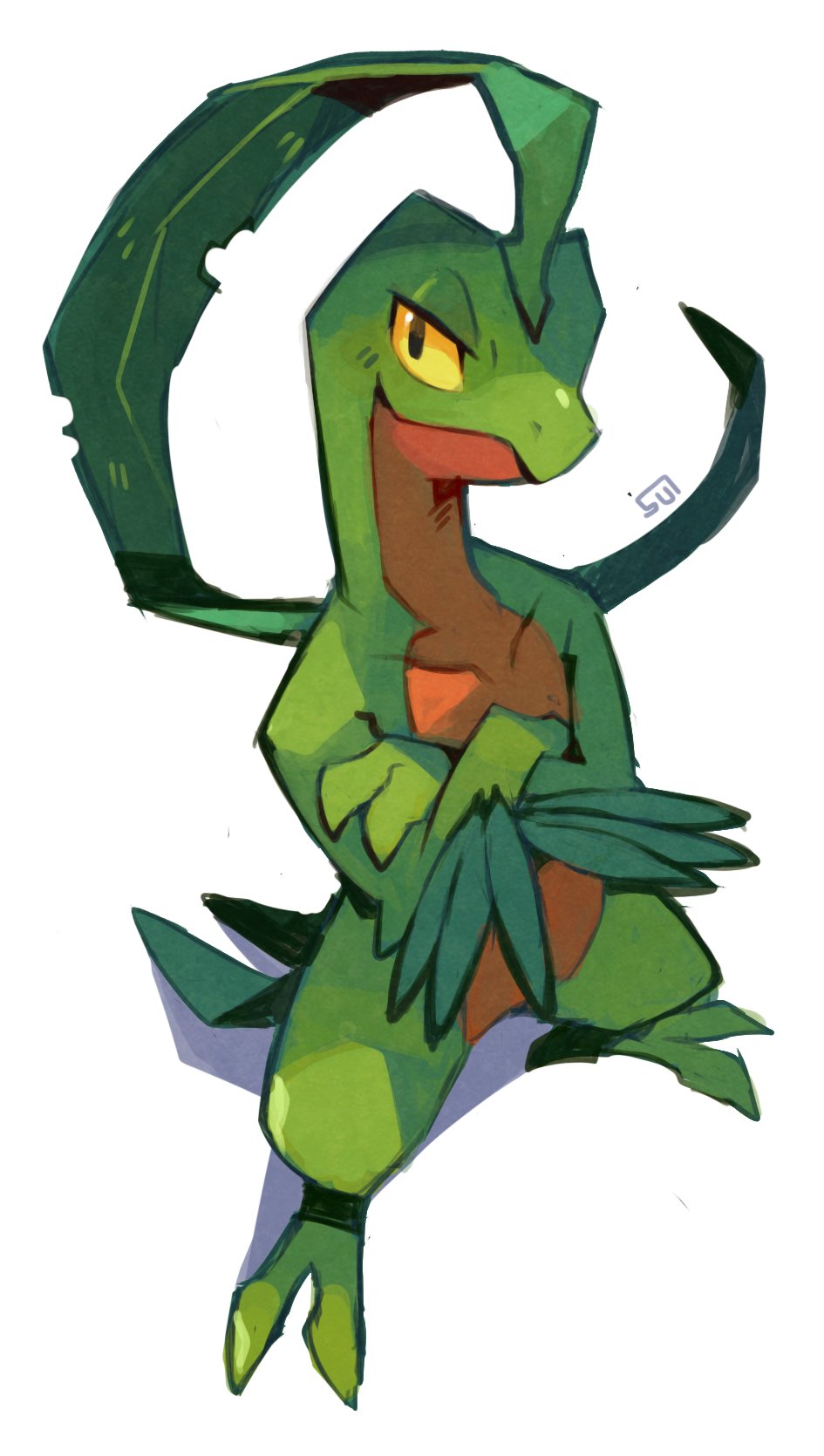 Safebooru - closed mouth crossed arms full body grovyle highres looking ...