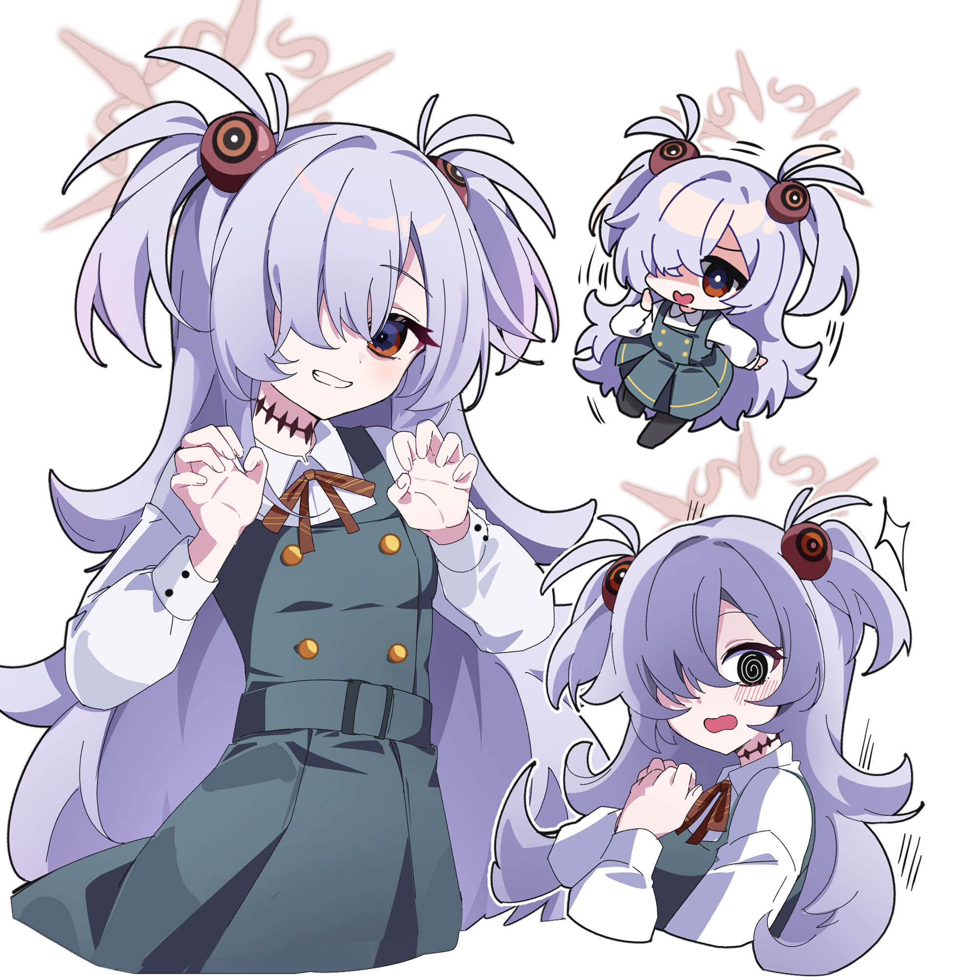 Safebooru 1girl Bags Under Eyes Blue Archive Brown Eyes Chaum Grey 4508