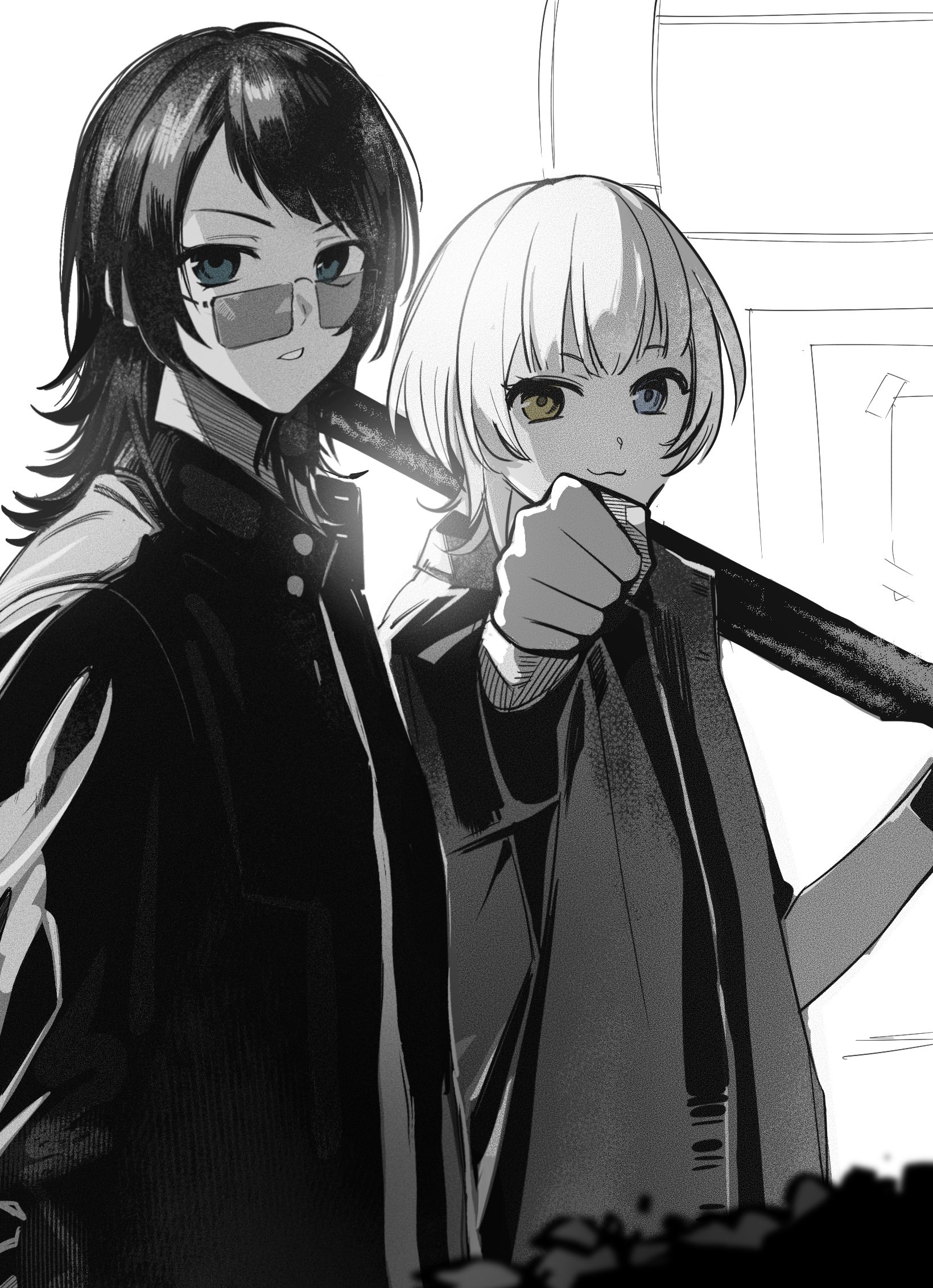 Safebooru - 2girls :3 bang dream! bang dream! it's mygo!!!!! blue eyes closed mouth commentary ...