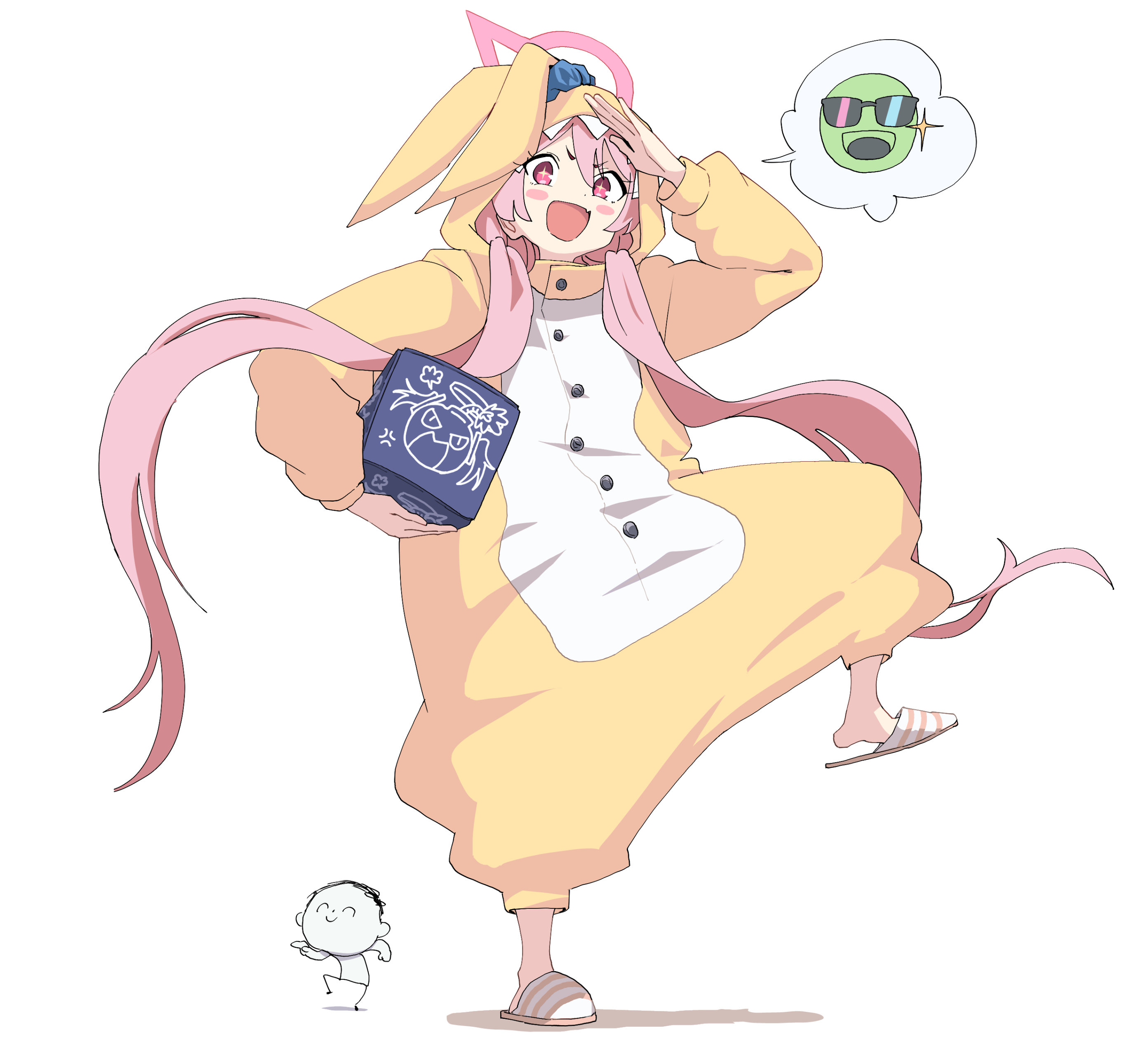 Safebooru - + + 1boy 1girl :d absurdres animal ear hood animal ears blue archive blush stickers ...