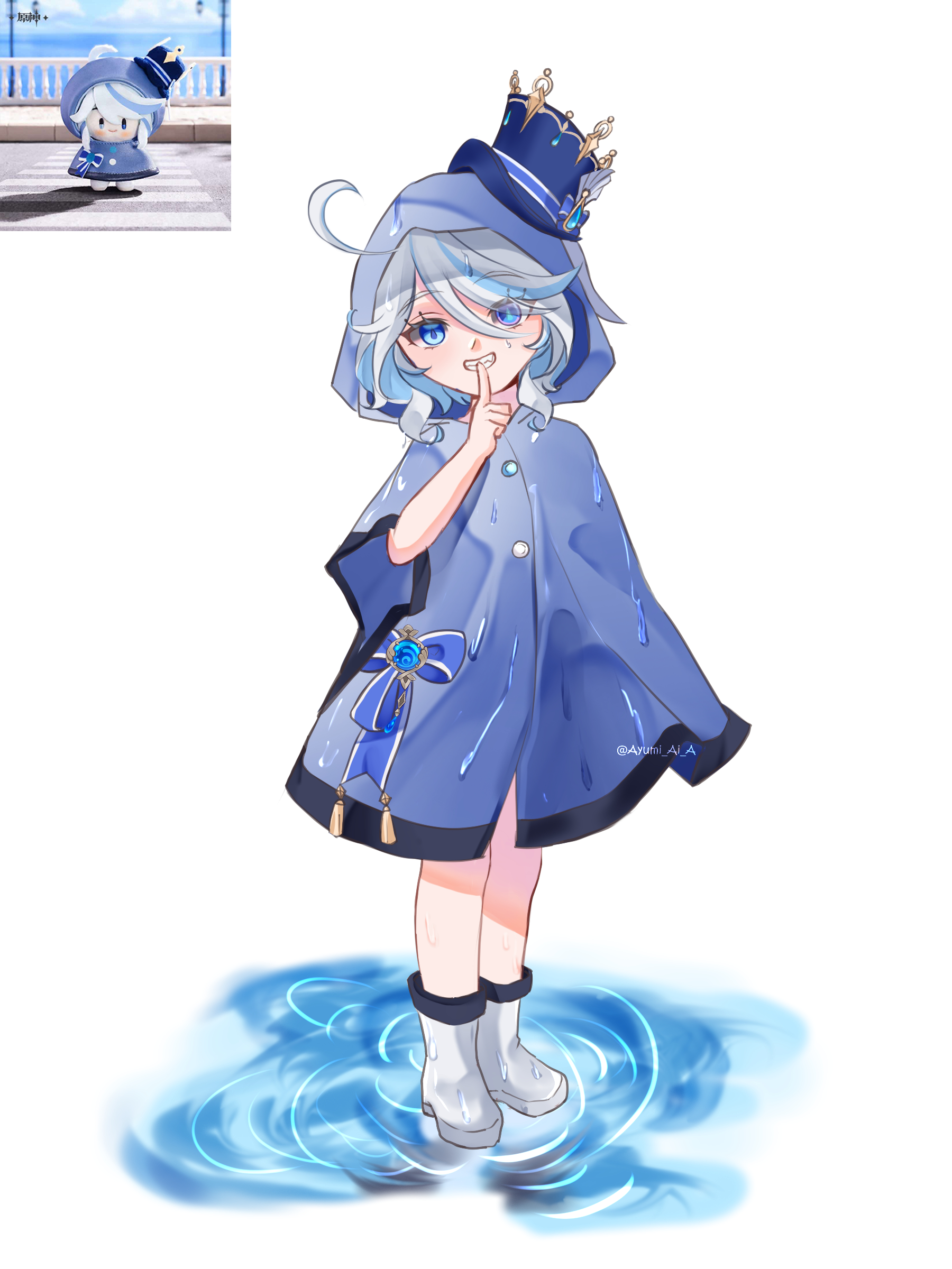 Safebooru - 1girl absurdres aged down ahoge ayumi ai a bare legs blue bow blue eyes blue hair ...