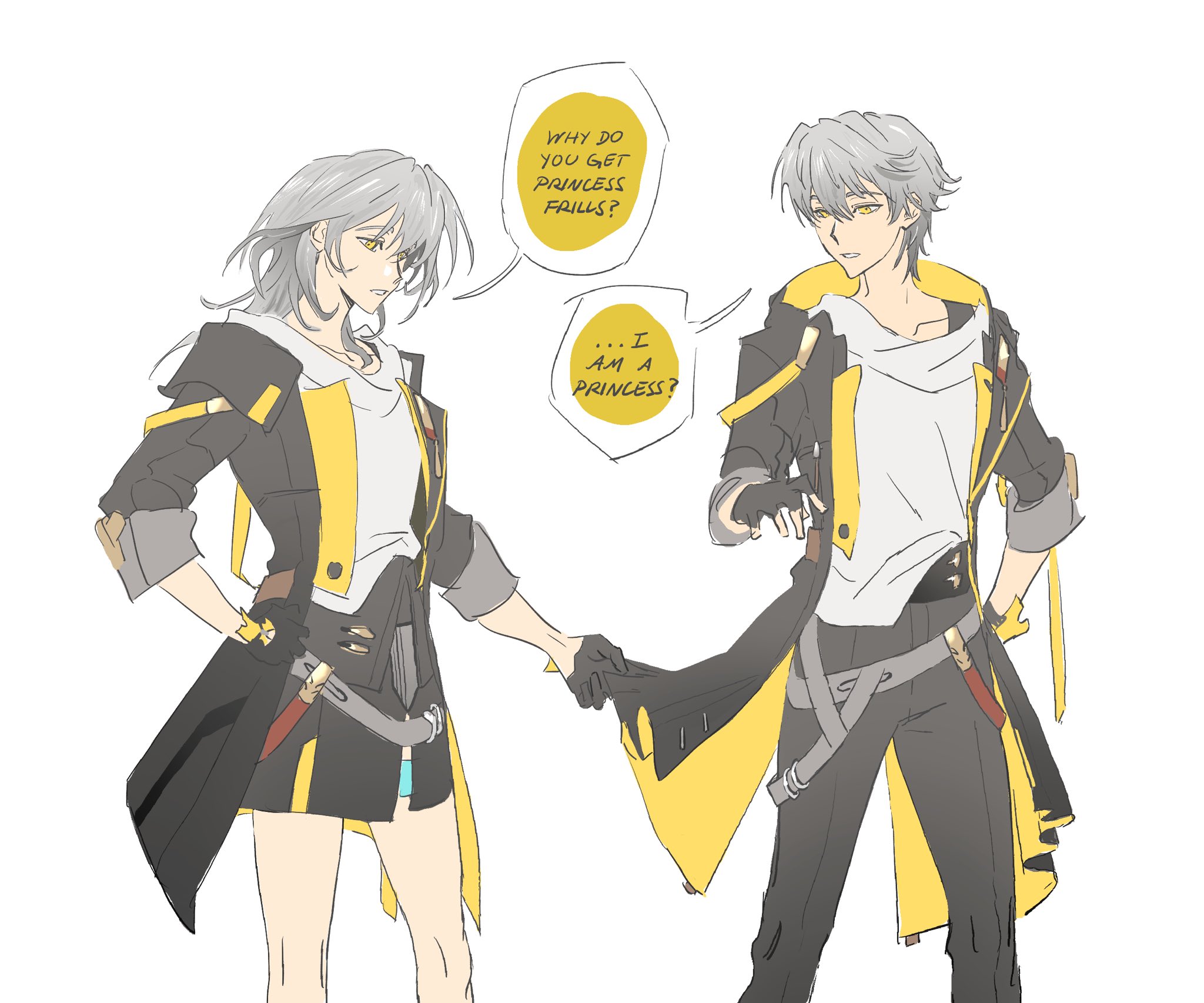 Safebooru - 1boy 1girl belt black coat black gloves black jacket black pants black skirt caelus ...