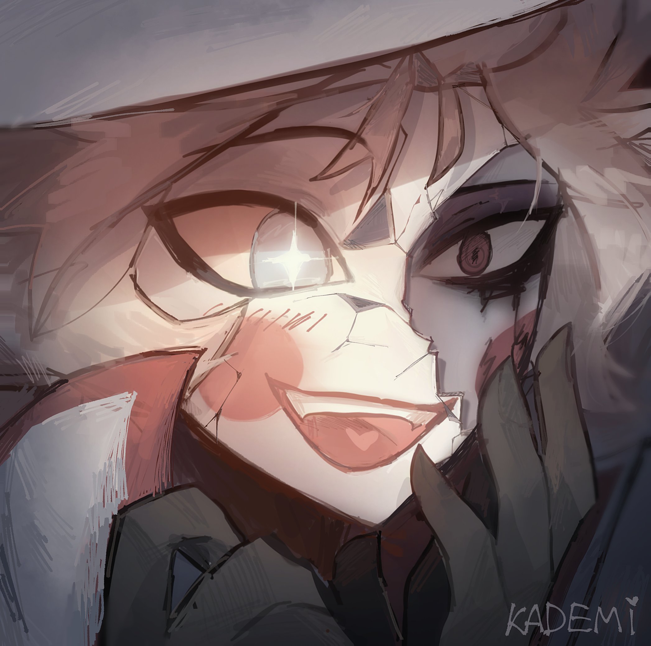 Safebooru - 1boy :d artist name blonde hair brown gloves colored sclera ...