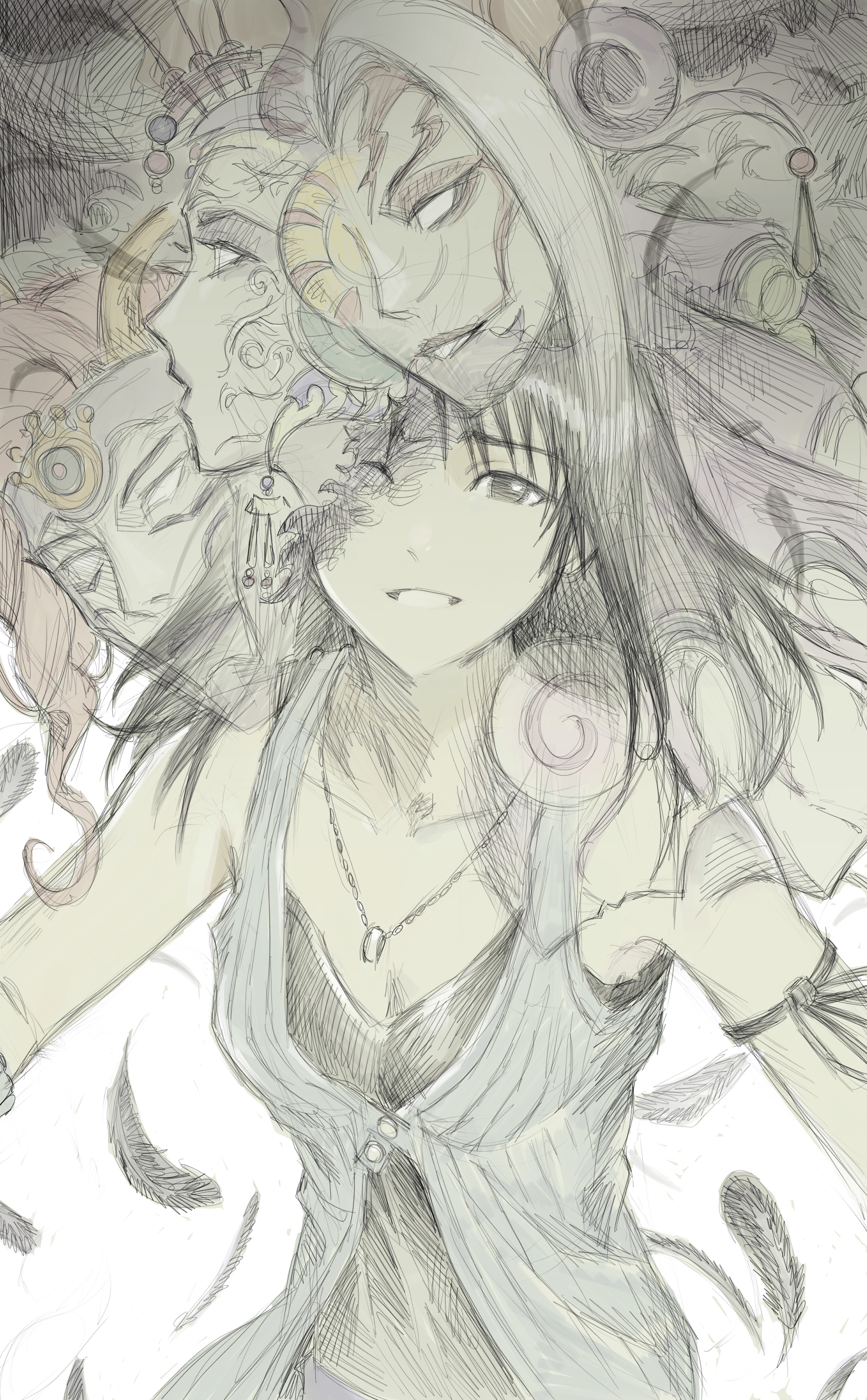 Safebooru - 3girls 9twoeight absurdres adel (ff8) arm ribbon black eyes ...