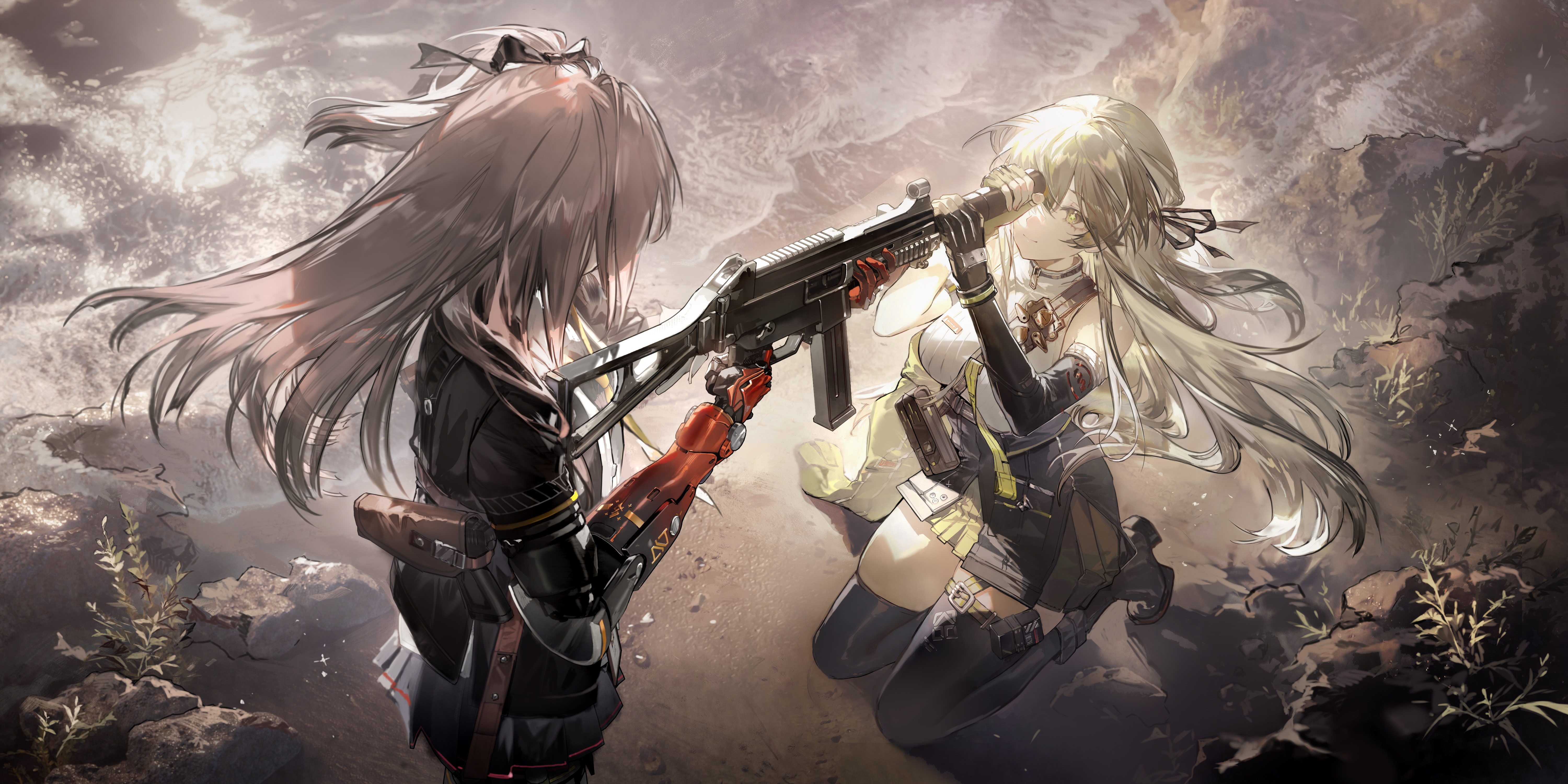 Safebooru - 2girls absurdres black socks dalanxia girls' frontline 2 ...