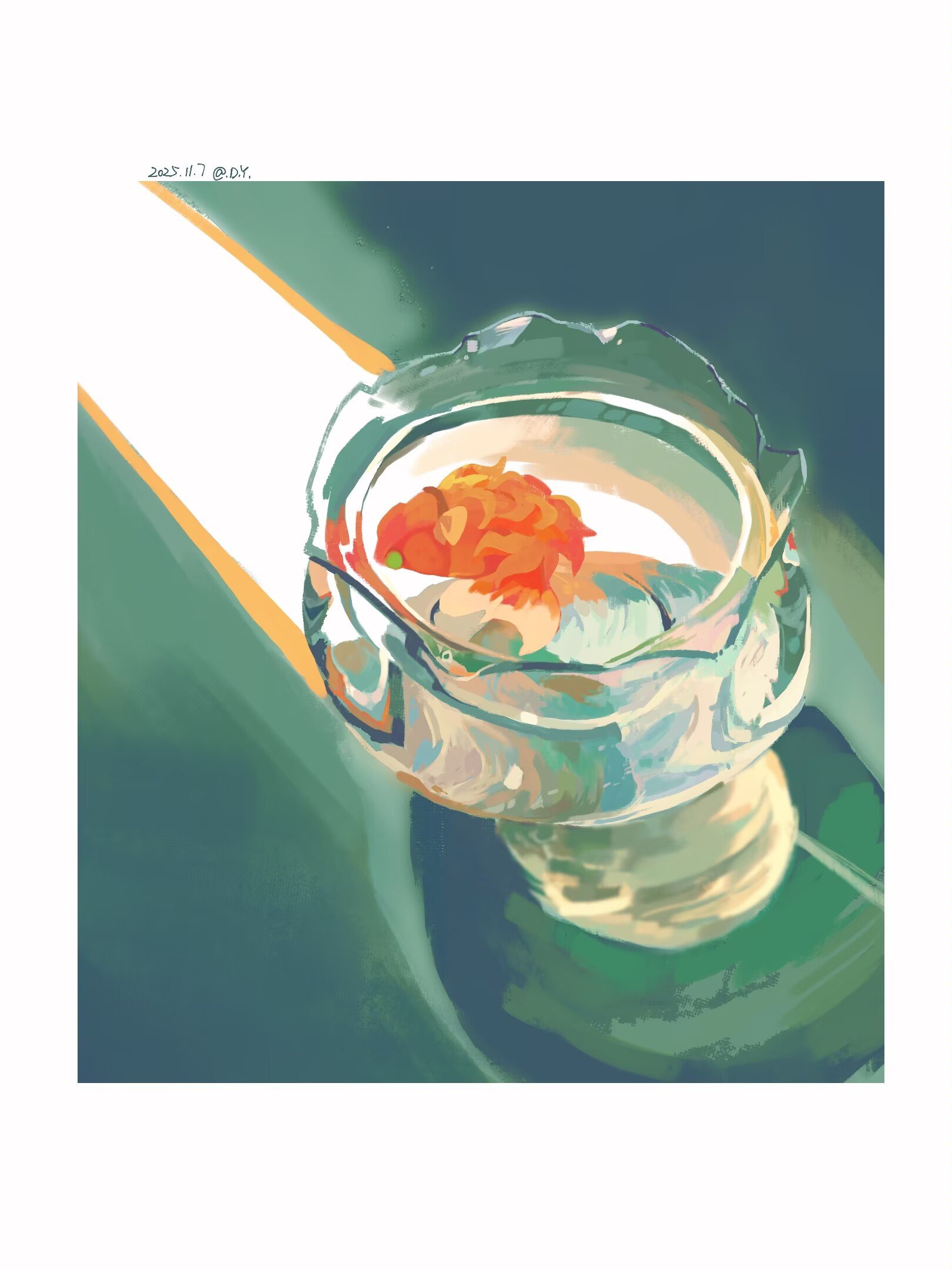 Safebooru - animal animal focus border commentary dated dong lin fish ...