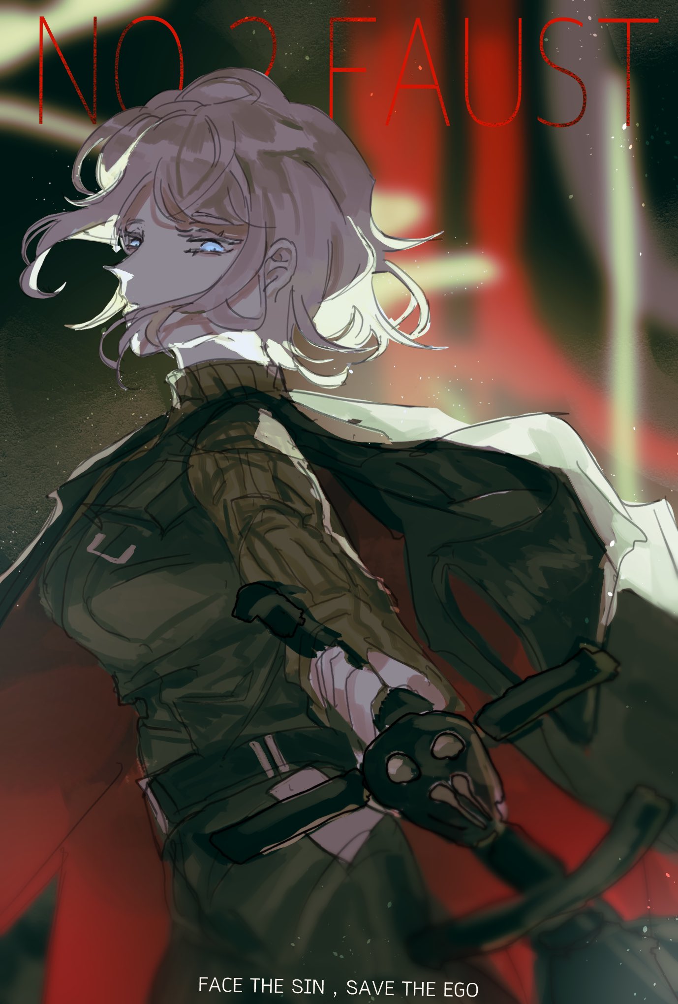 Safebooru - 1girl belt black coat black pants blue eyes brown sweater ...