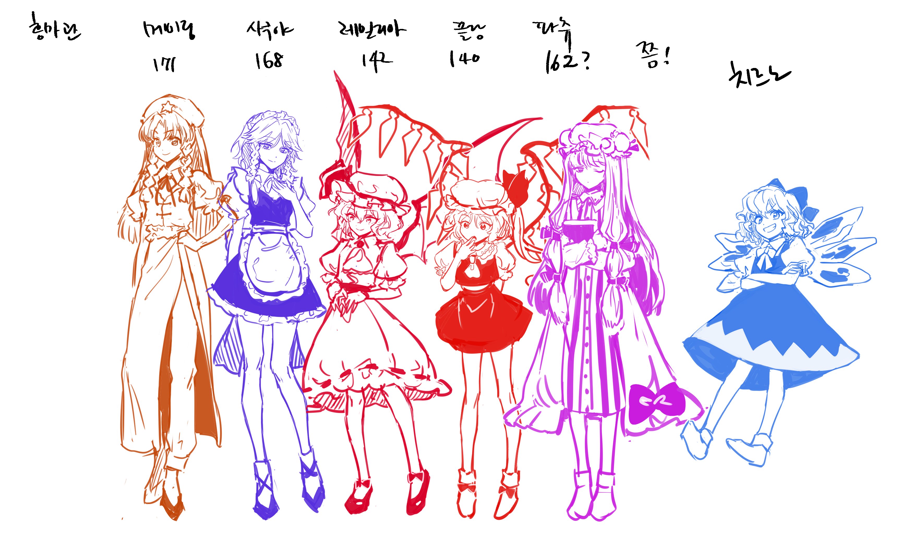 Safebooru - 6+girls absurdres cirno embodiment of scarlet devil flandre ...