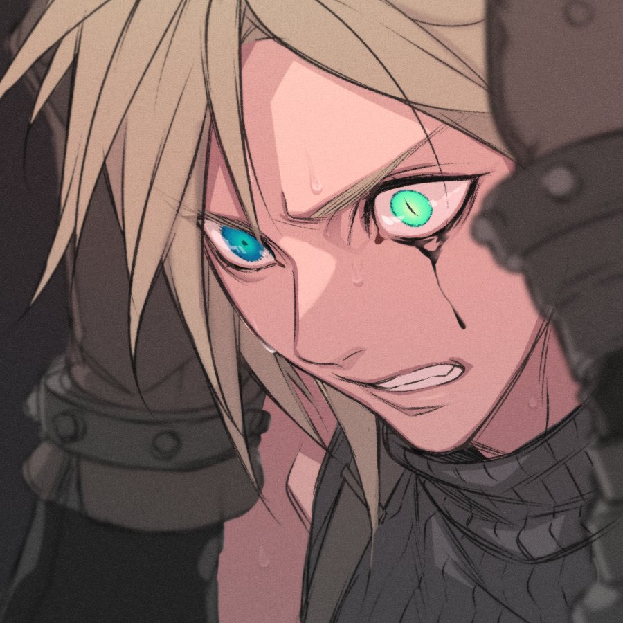 Safebooru - 1boy black background black tears blonde hair blue eyes ...