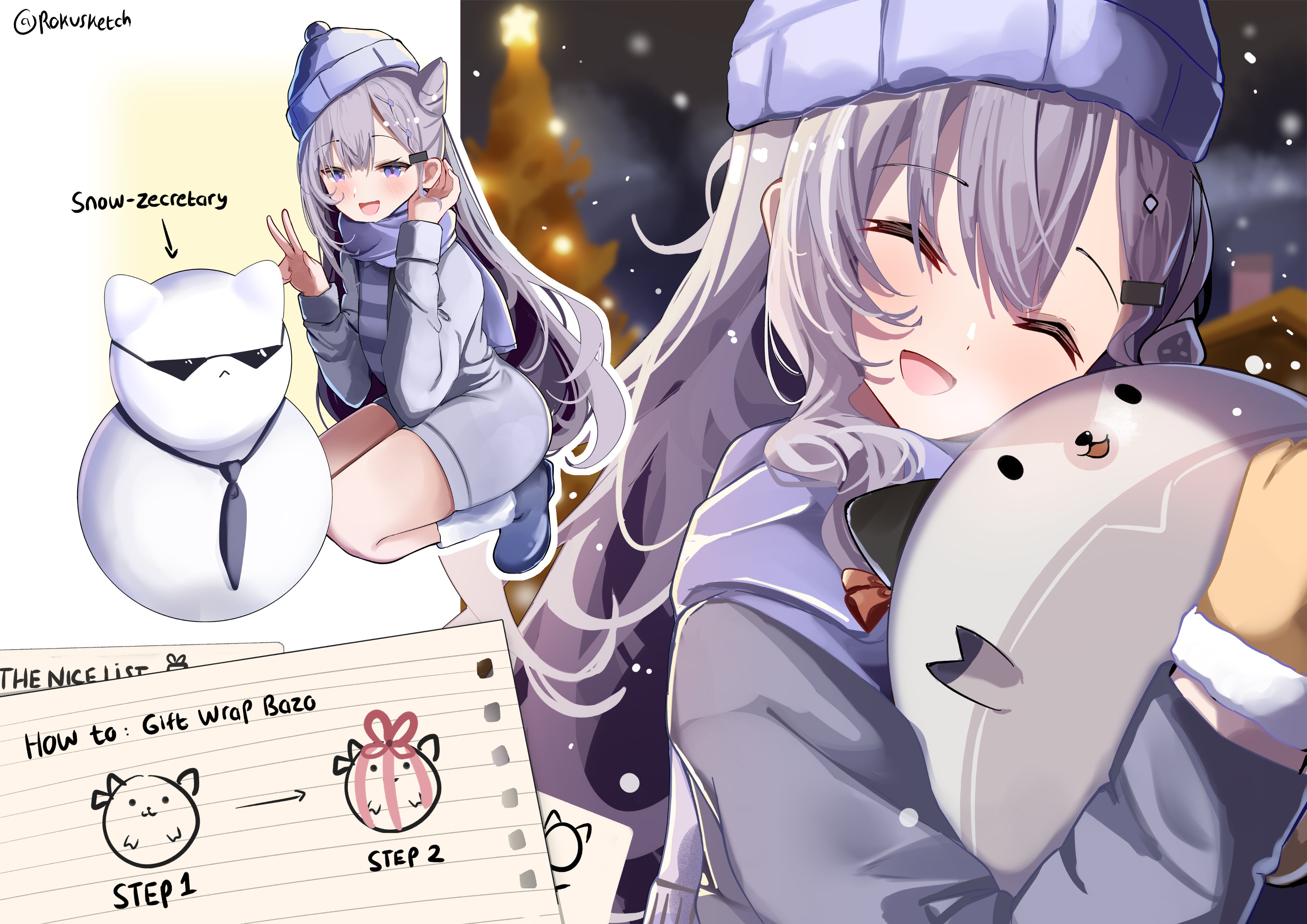 Safebooru - 1girl absurdres bazo (vestia zeta) blue eyes blue scarf ...