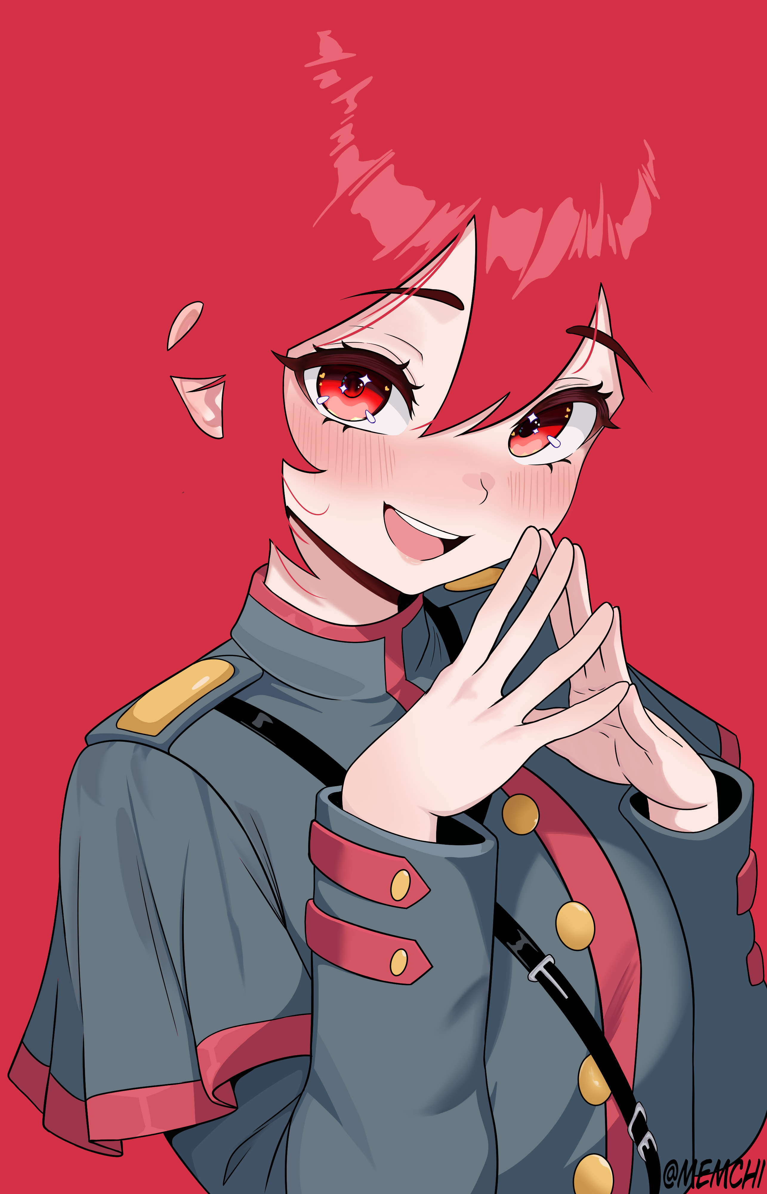 Safebooru - 1girl absurdres blending commentary double-parted bangs ...