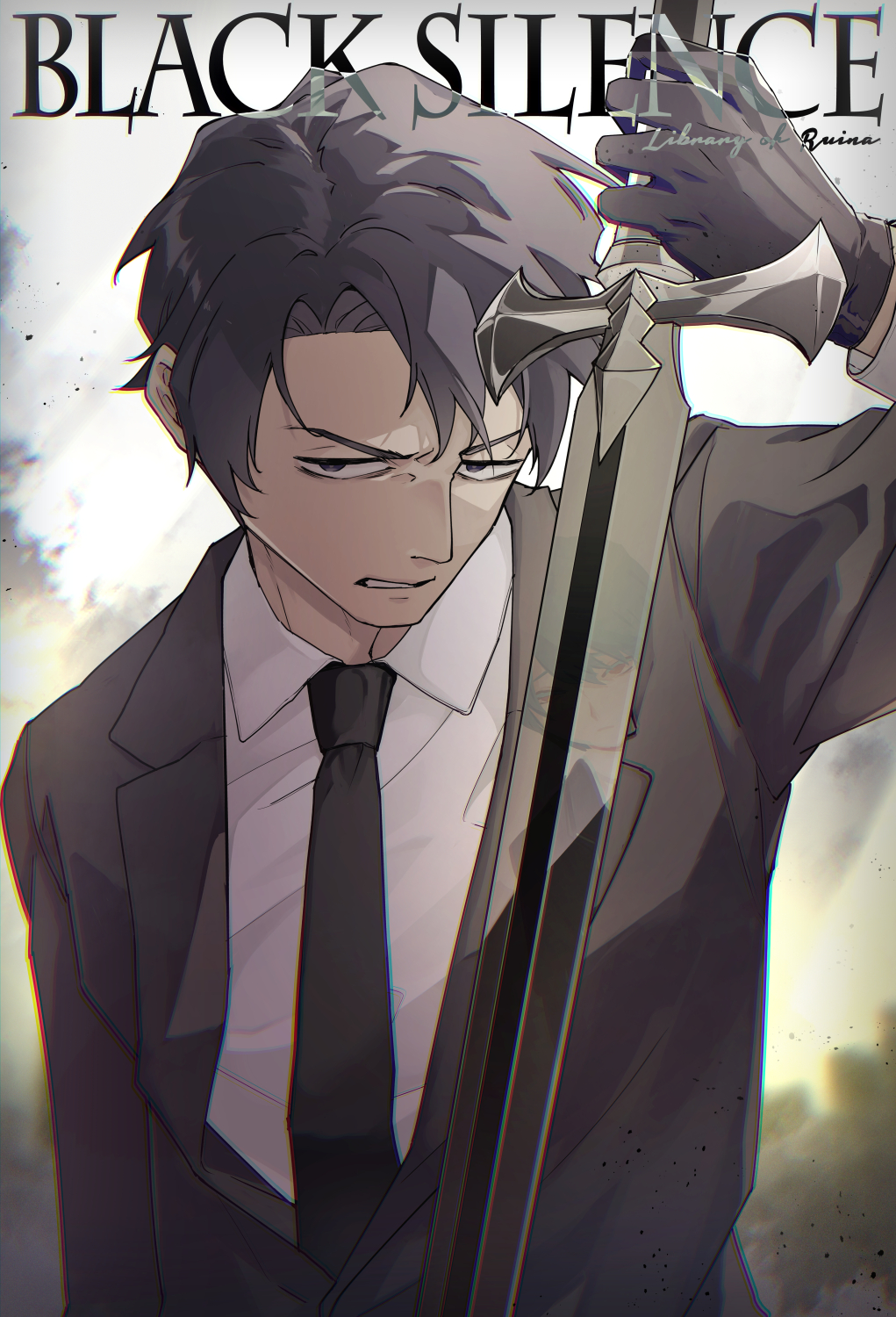 Safebooru - 1boy 1girl angela (project moon) angry black eyes black ...