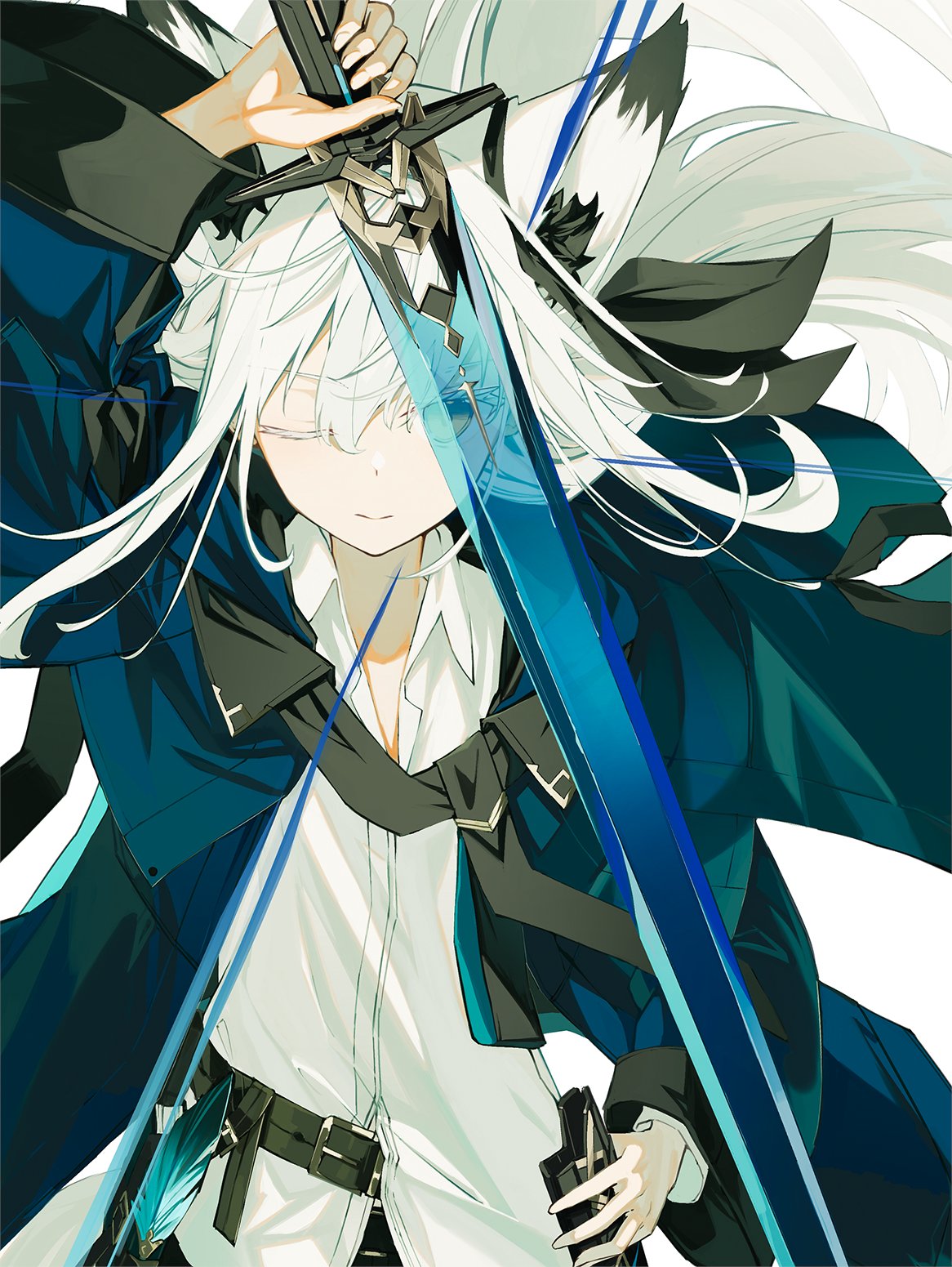 Safebooru - 1girl animal ear fluff animal ears belt black belt blue ...