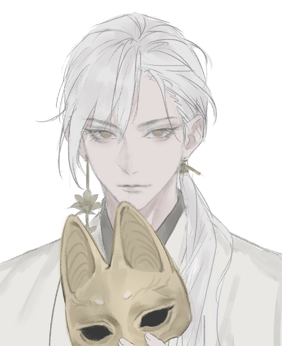 Safebooru - 1boy asymmetrical bangs closed mouth commentary request ...